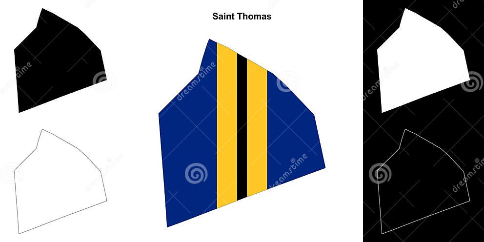 Saint Thomas outline map stock illustration. Illustration of boundary ...