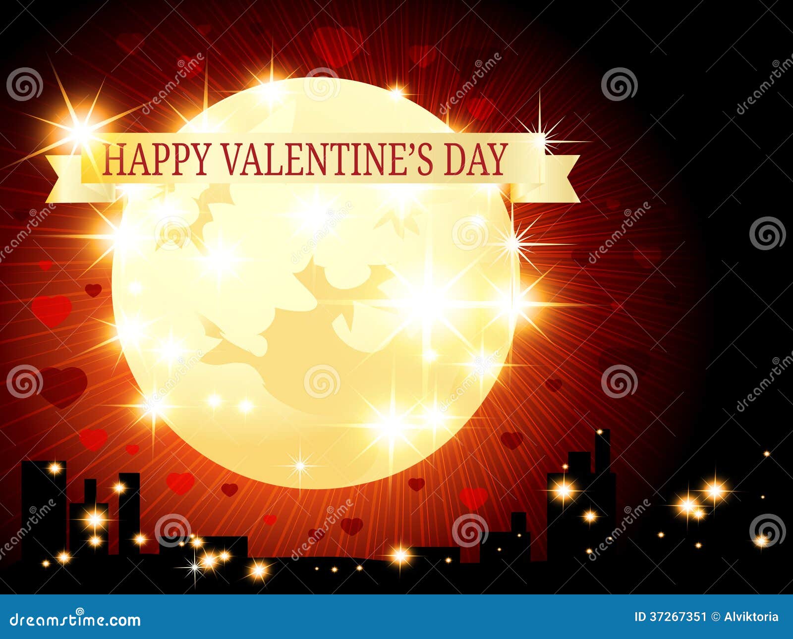 Saint Valentine background stock illustration. Illustration of night ...