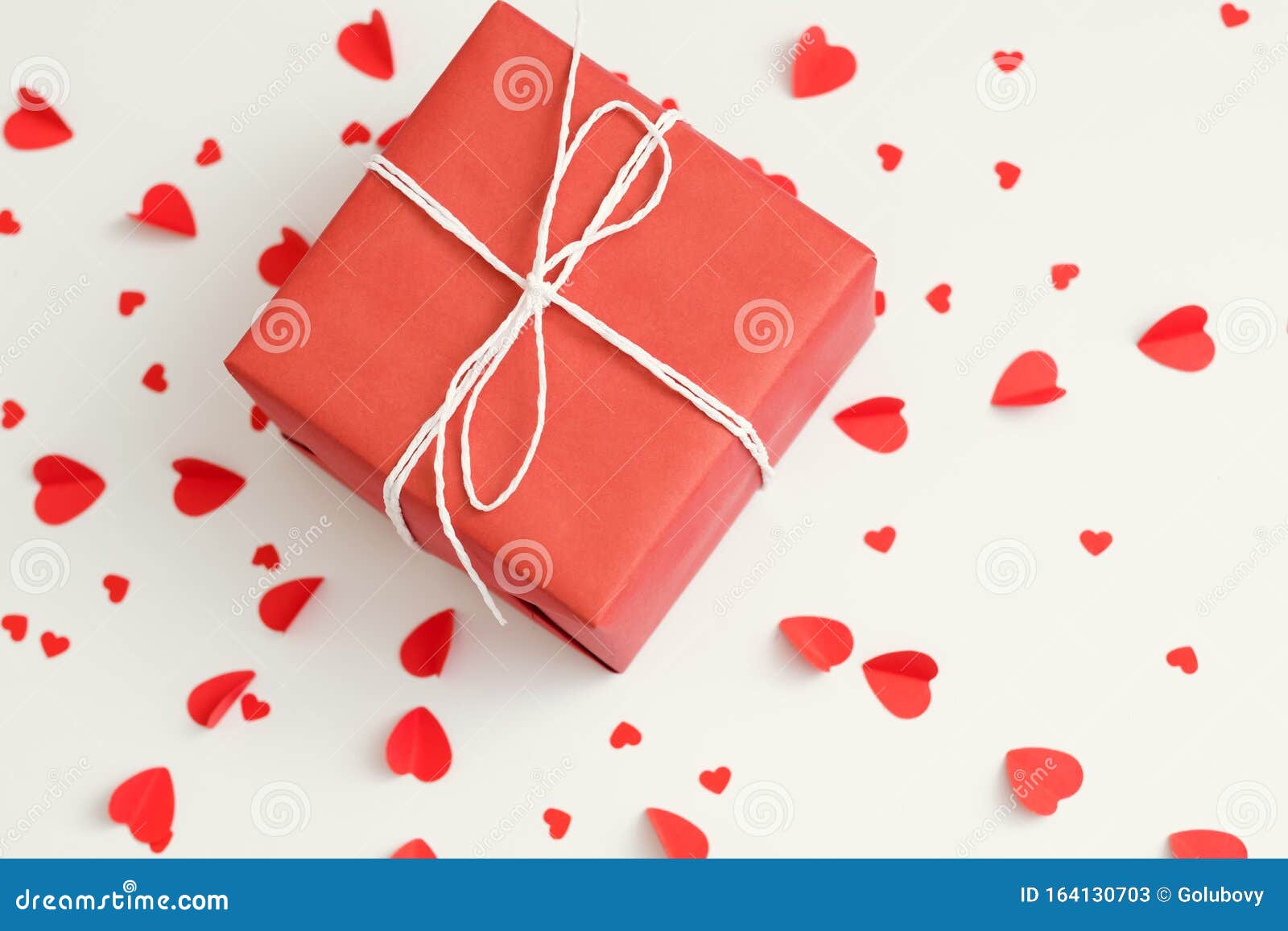 Saint Valentine Day Red Gift Box Heart Pattern Stock Image - Image of ...