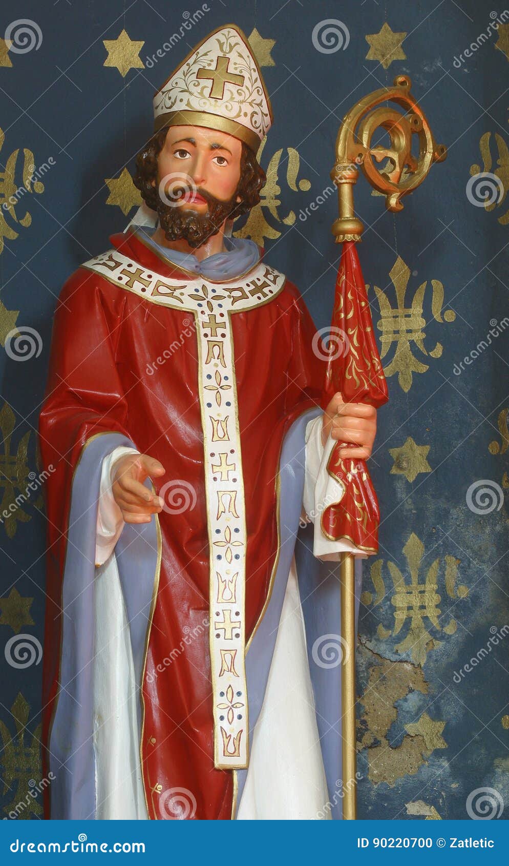 Saint Valentine, Statue On The Altar Of The Holy Three Kings In The ...