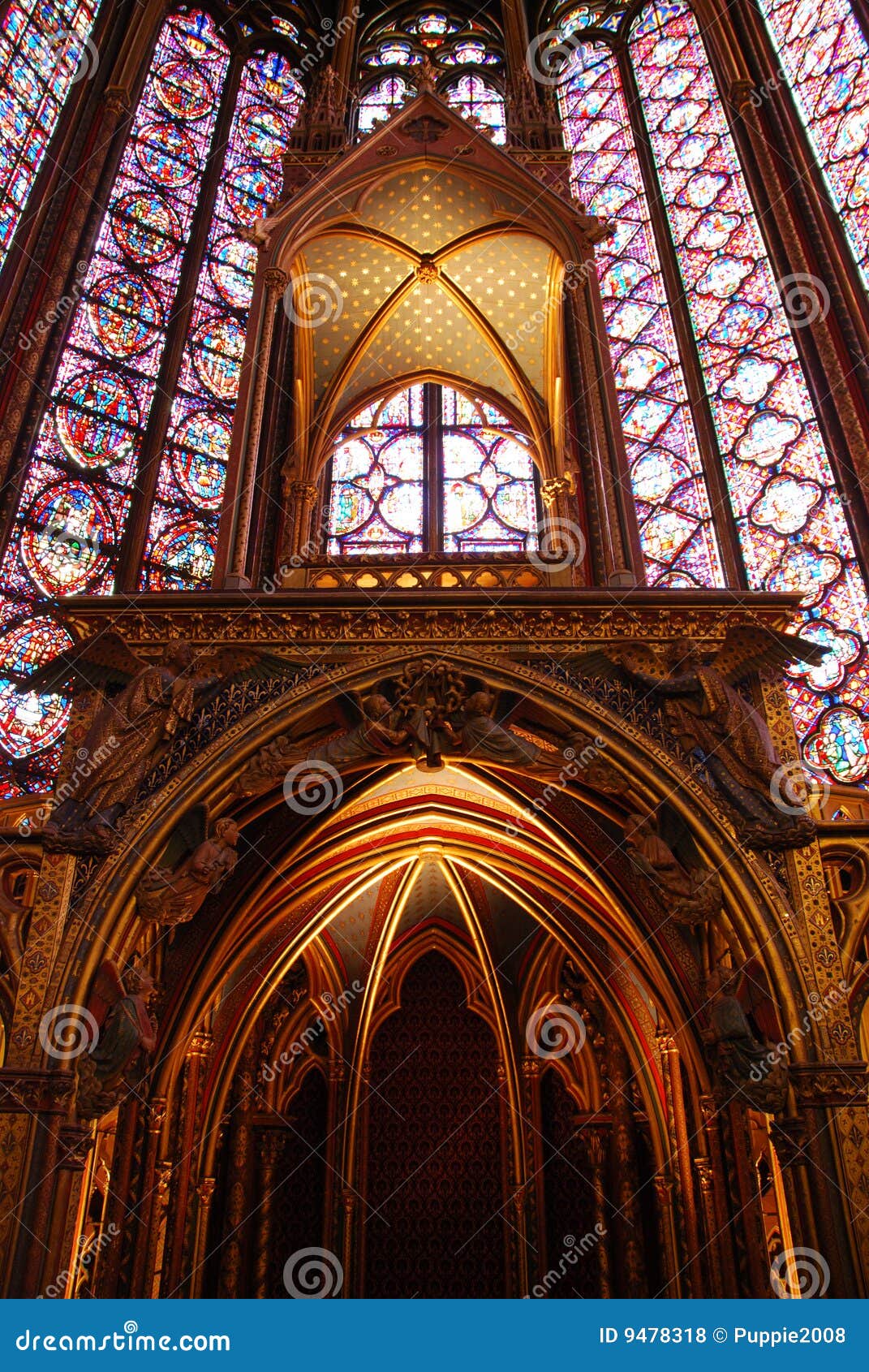 Sainte Chapelle Parijs stock foto. Image of bevlekt, licht - 9478318