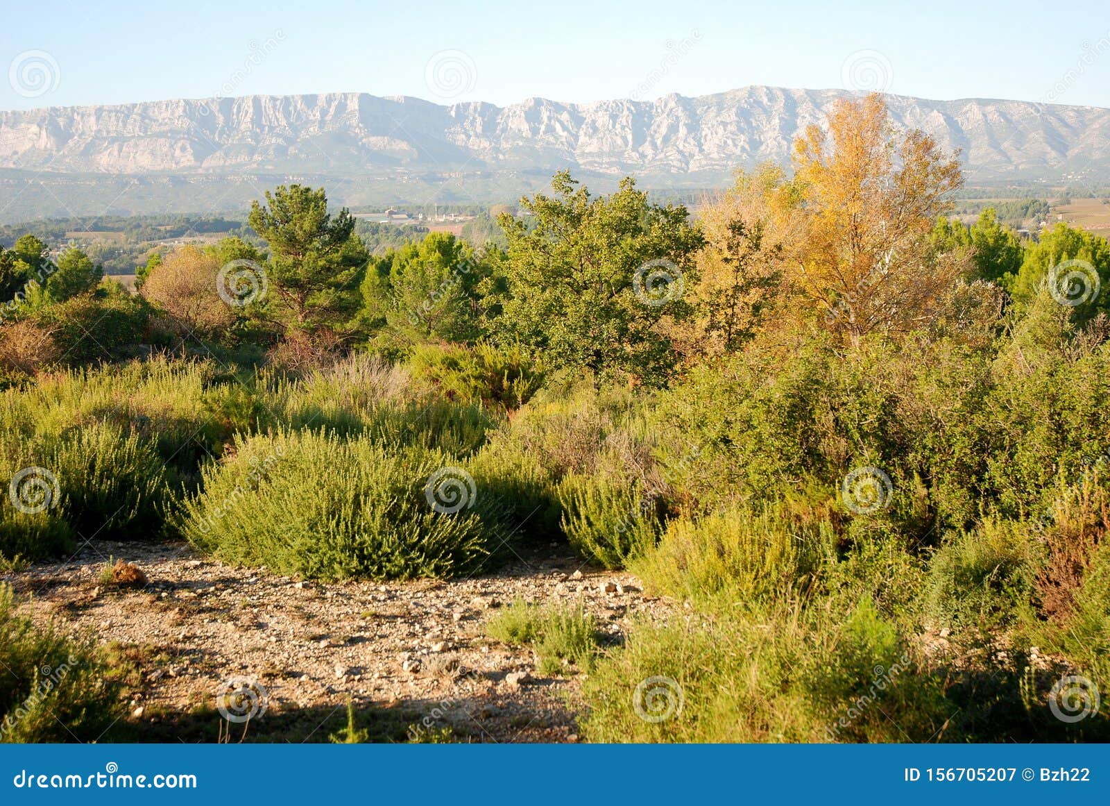 The Sainte Victoire Mountain Seen from Trets in Provence Stock Image ...