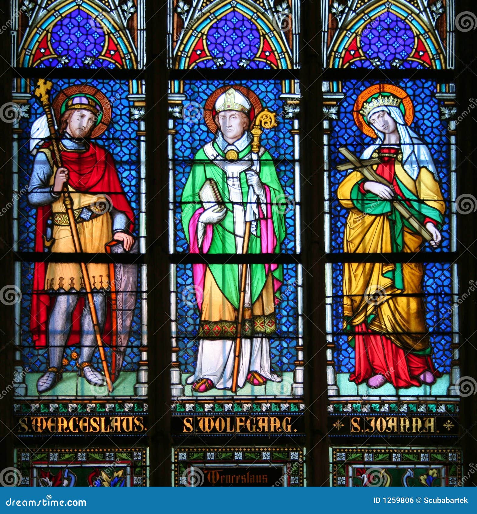 Saints on stained glass stock photo. Image of colorful - 1259806