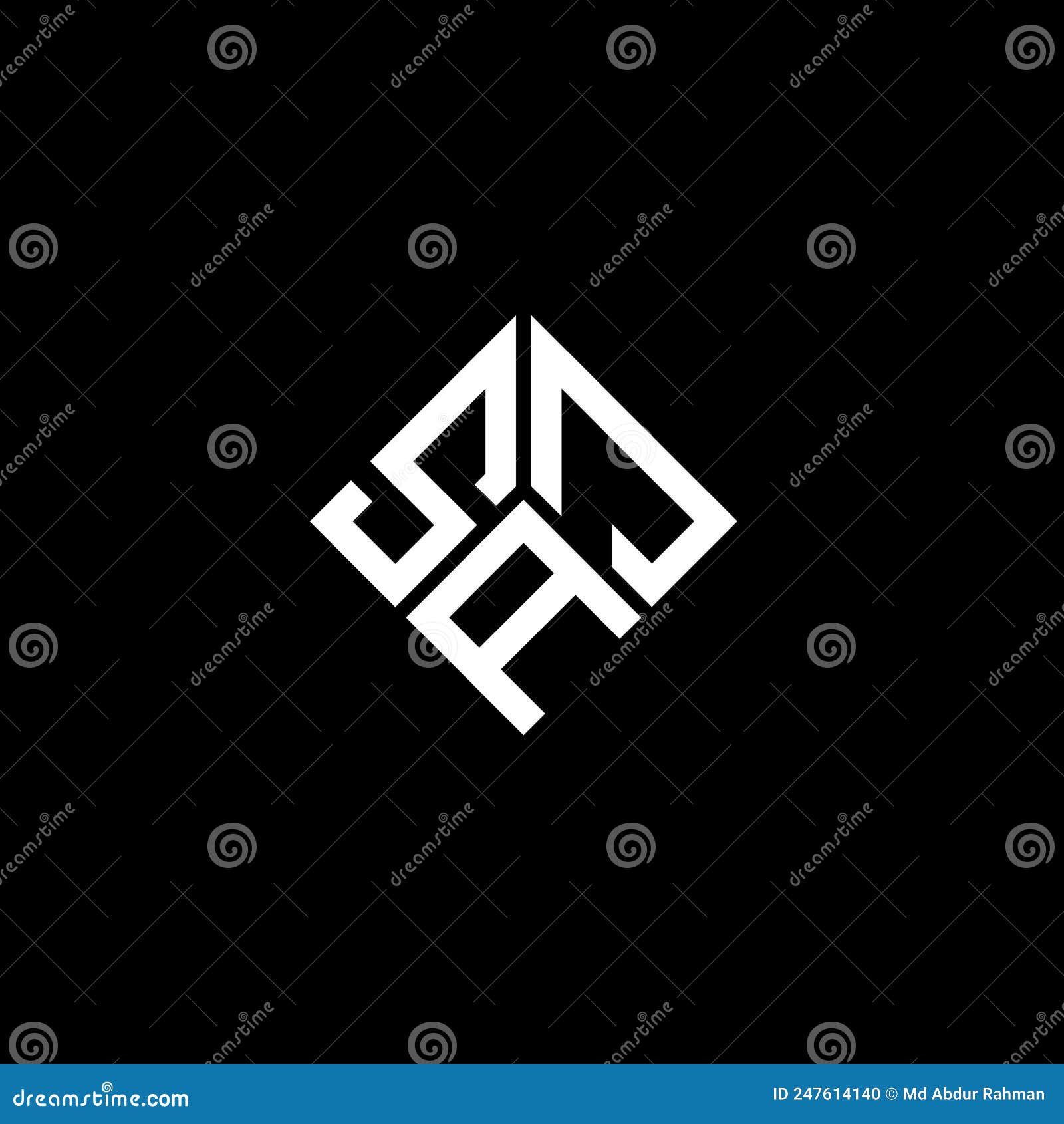 SAJ Letter Logo Design on Black Background. SAJ Creative Initials ...