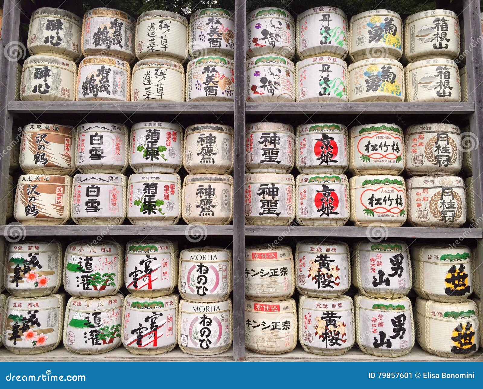 Sake barrels editorial photo. Image of sake, oriental - 79857601
