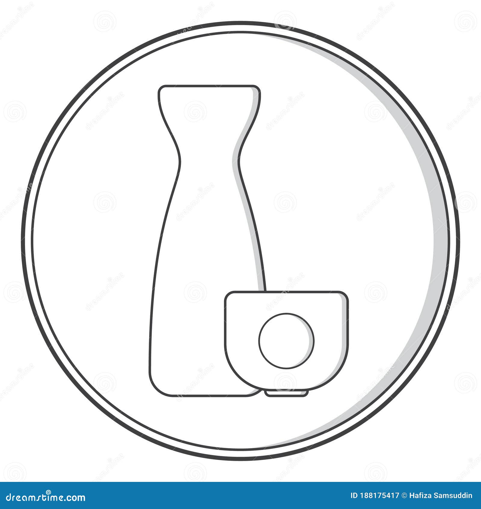 Sake and Cup. Vector Illustration Decorative Design Stock Vector ...