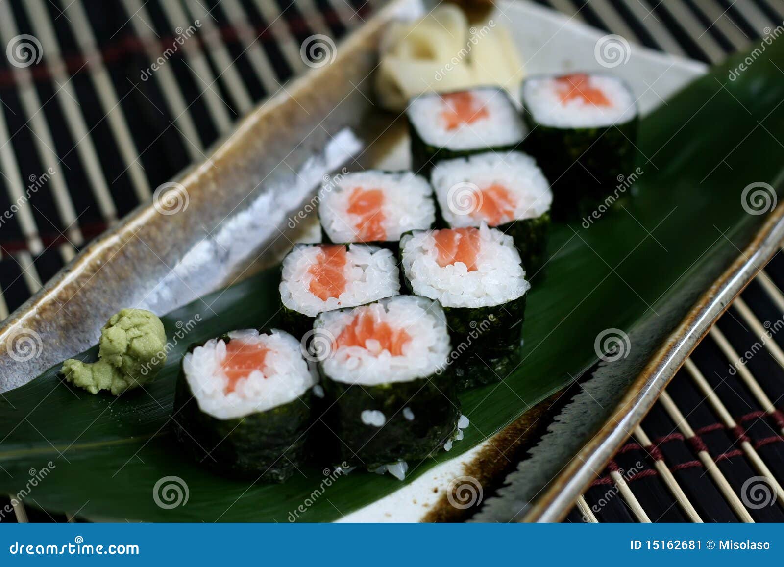Sake hosomaki stock image. Image of prepared, seaweed - 15162681