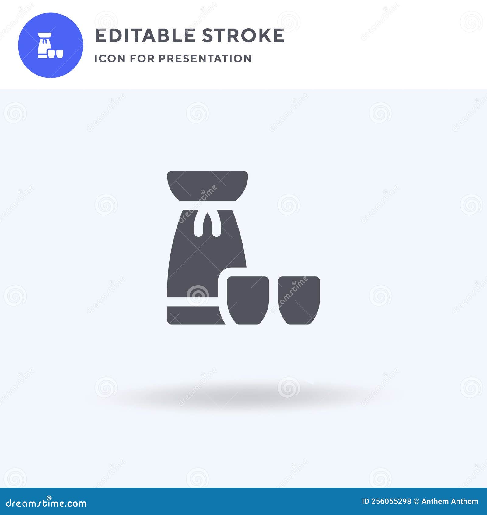 Sake Icon Vector, Filled Flat Sign, Solid Pictogram Isolated on White ...