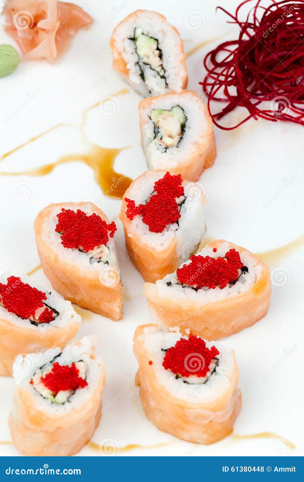 Sake Kani Roll 2 stock photo. Image of delicacy, cuisine - 61380448