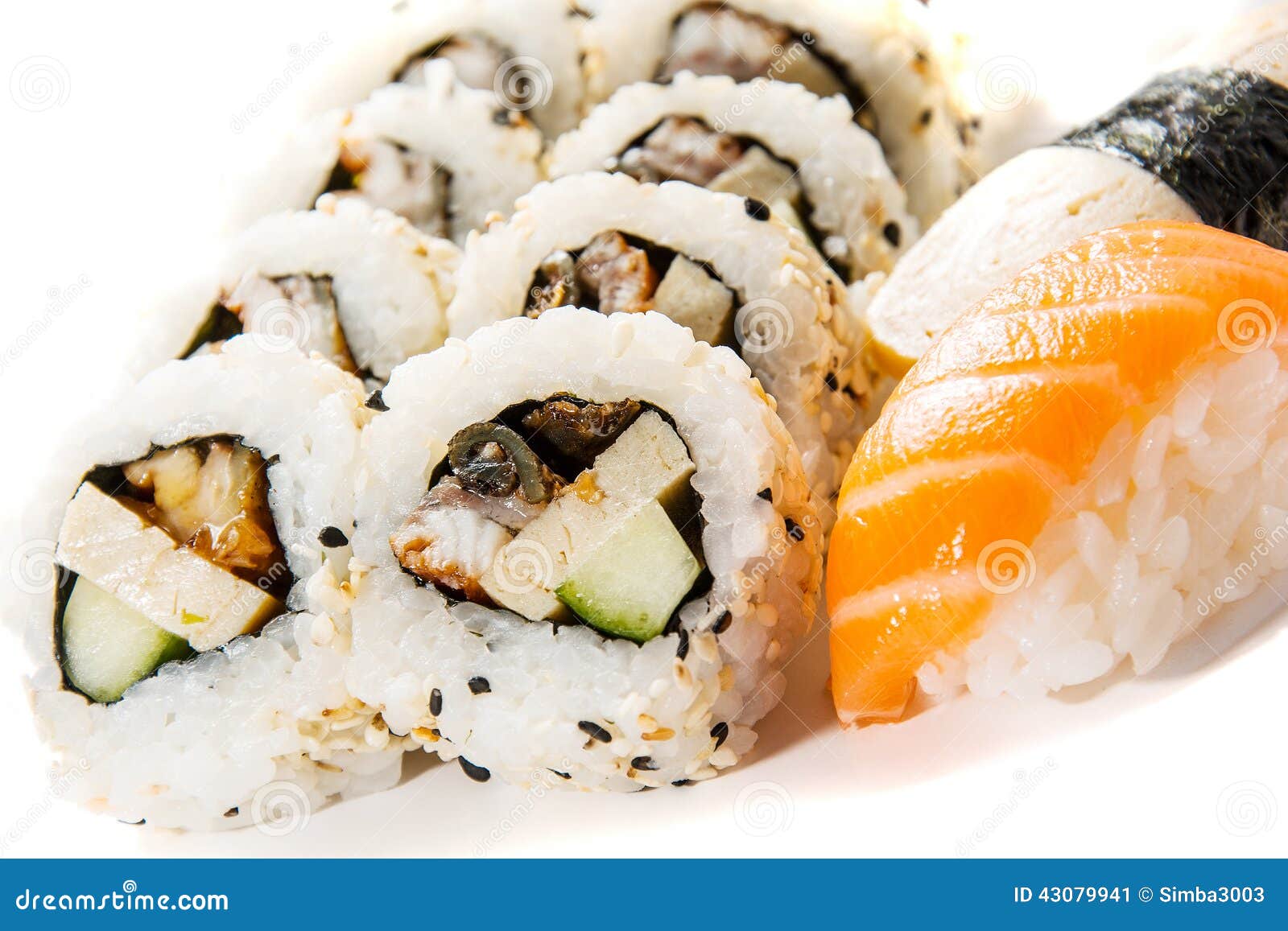 Sake maki stock image. Image of healthy, exotic, nutrition - 43079941