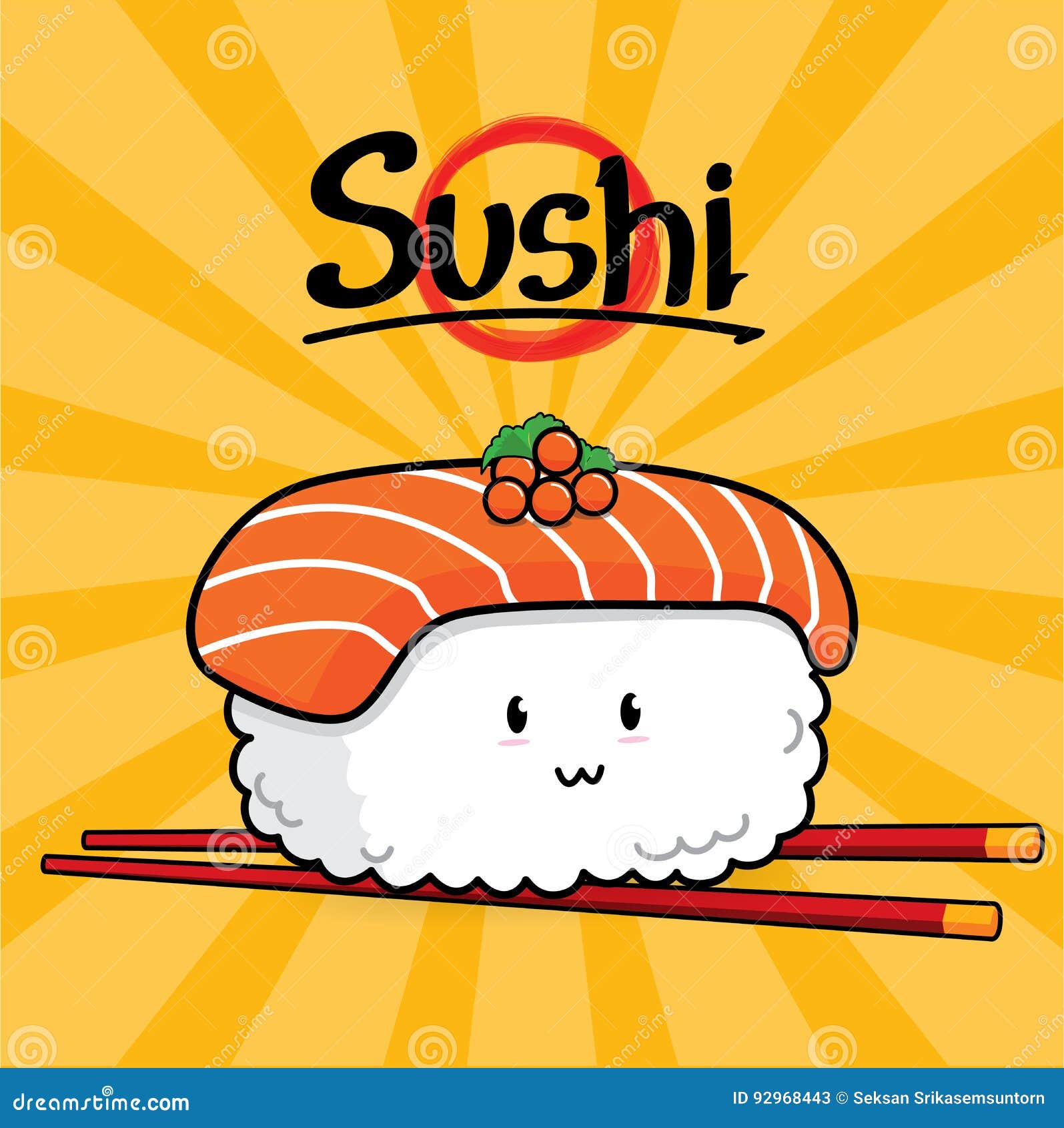 Sake Nigiri Sushi Cartoon | CartoonDealer.com #92968443