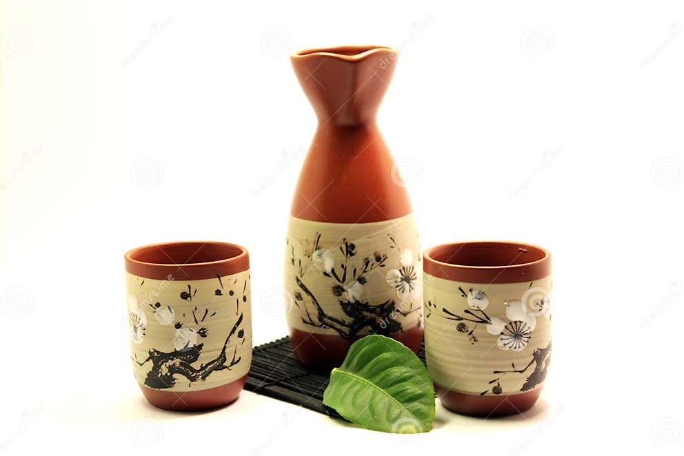 Sake set stock photo. Image of ceramic, cups, porcelain - 11887558