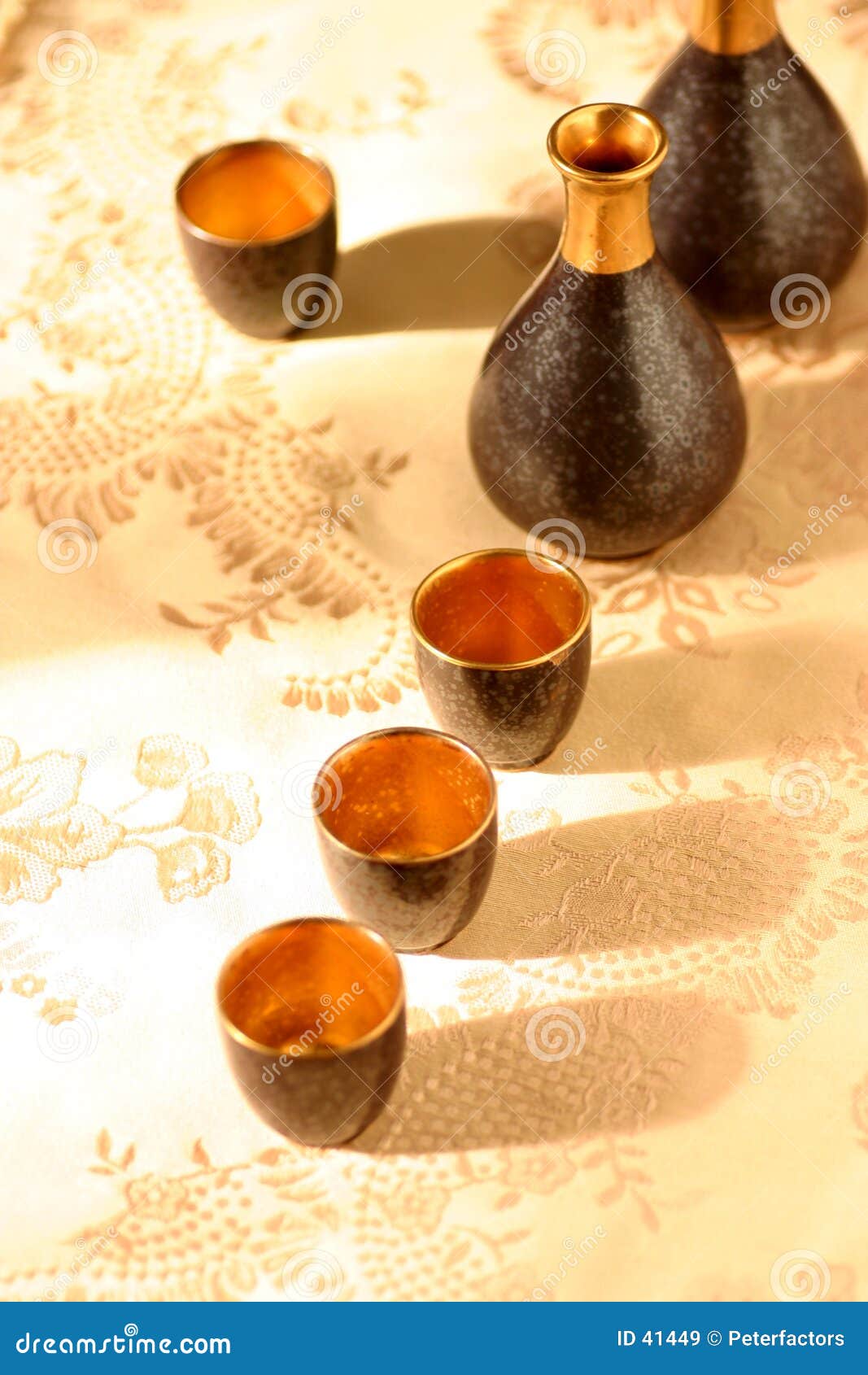 Sake set stock image. Image of gold, wine, damask, sake - 41449