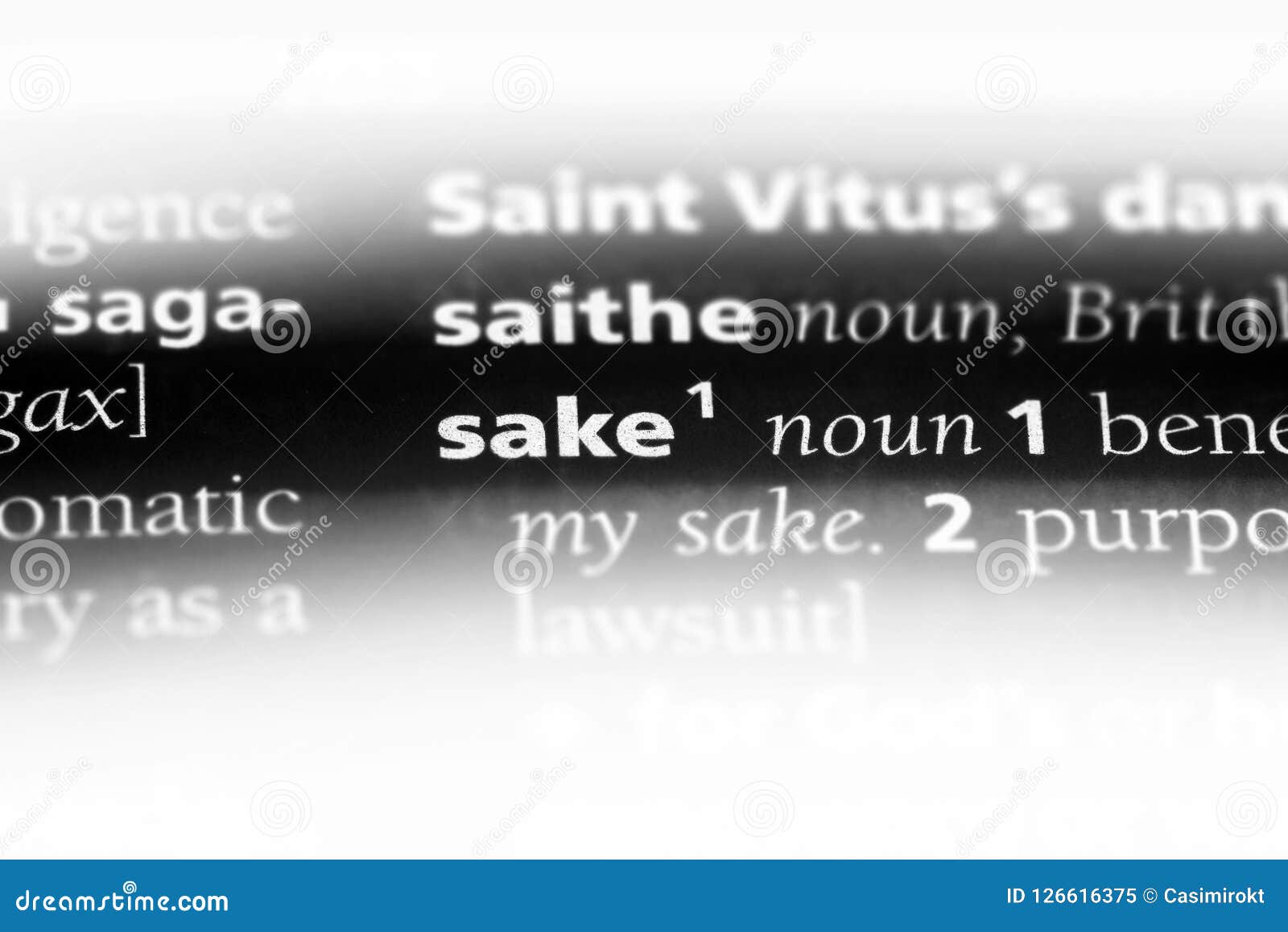 Sake stock image. Image of macro, word, isolated, dictionary - 126616375