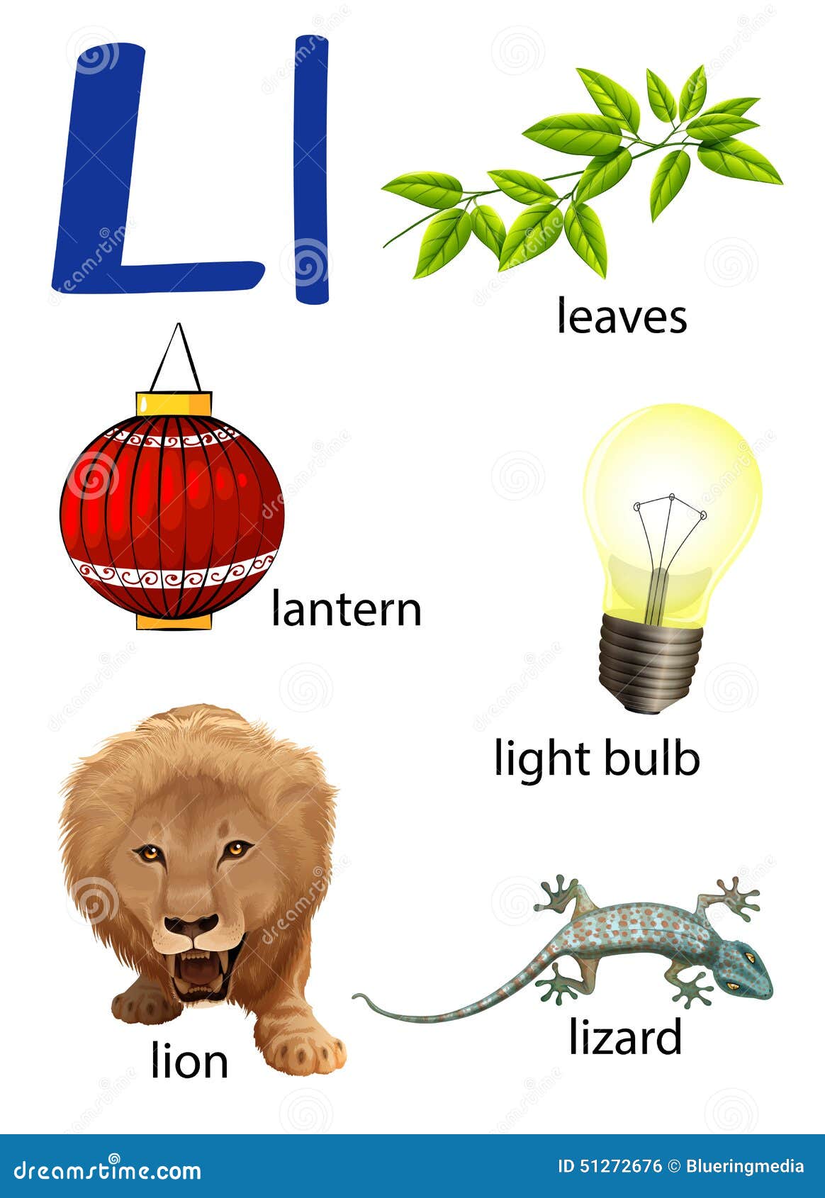 Saker Som Startar Med Bokstaven L Vektor Illustrationer - Illustration ...
