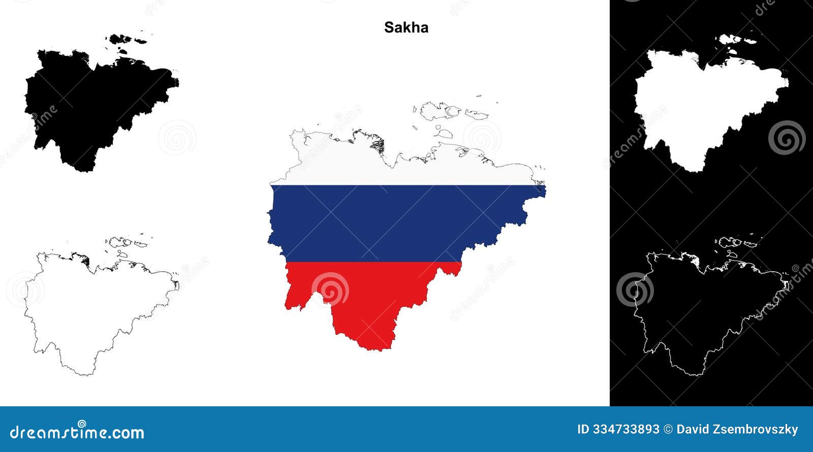 Sakha outline map stock vector. Illustration of shape - 334733893