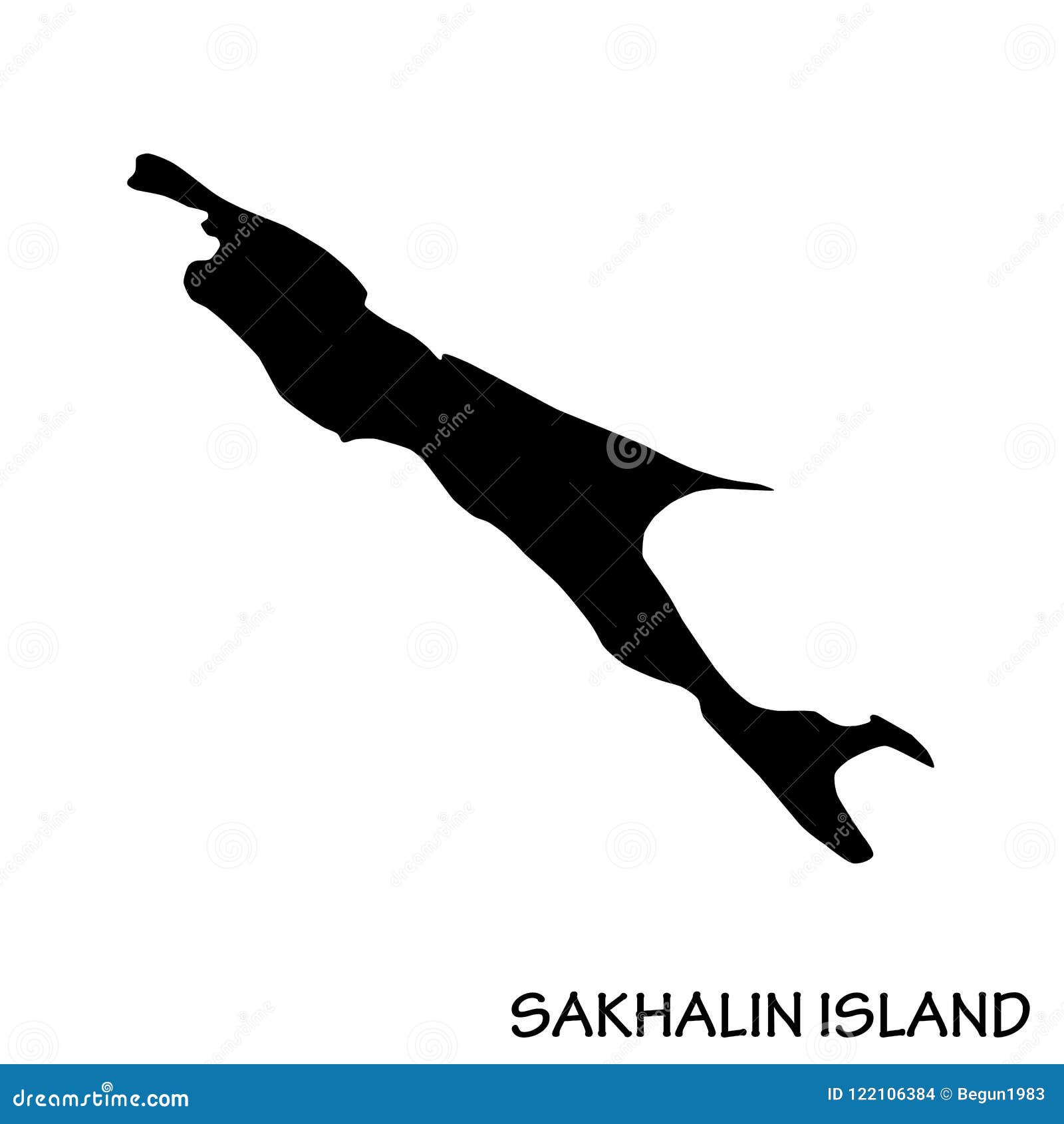 Sakhalin Map Silhouette. Sahkalin Map. Sachalin Map, Part Of Russia ...