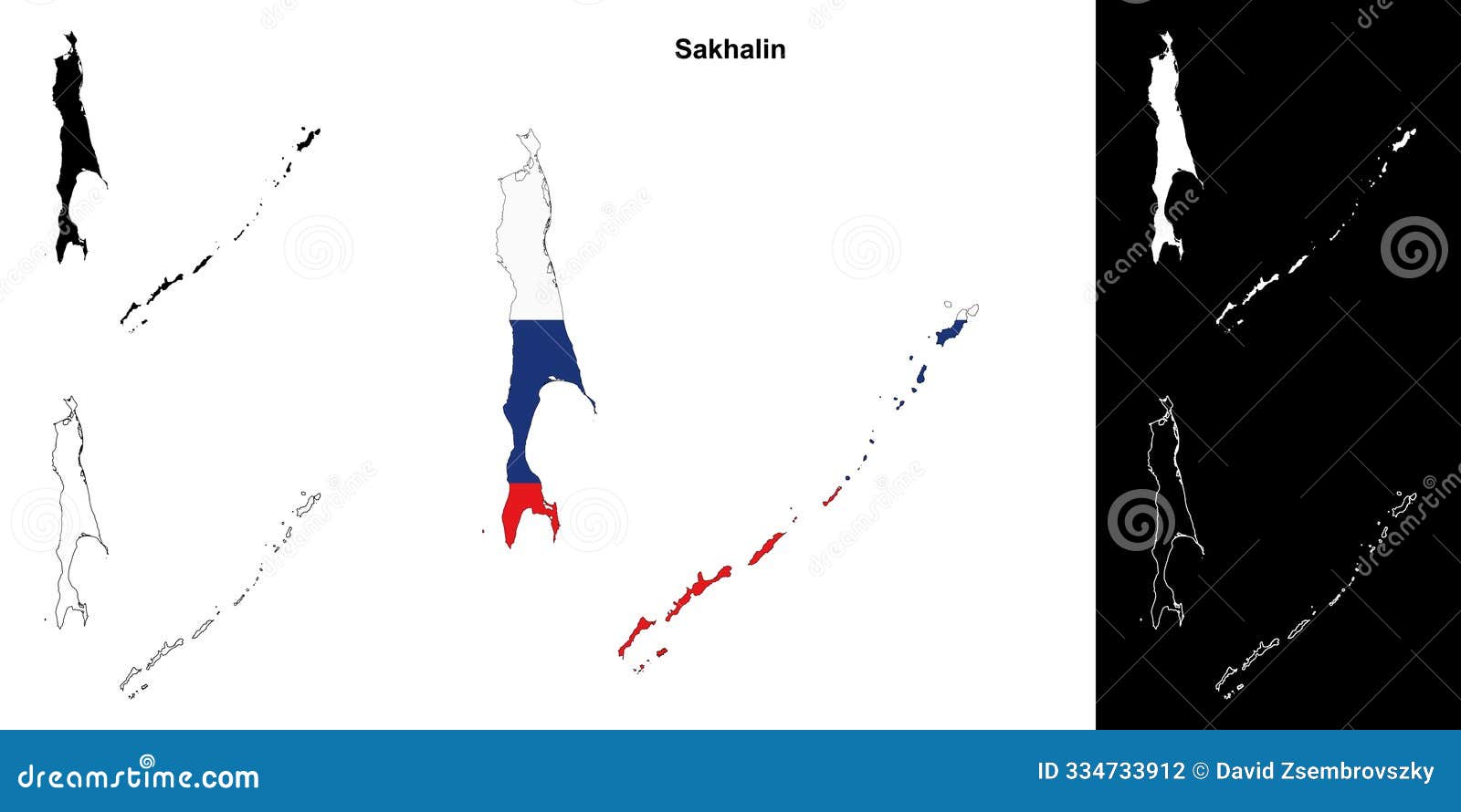 Sakhalin Map Silhouette. Sahkalin Map. Sachalin Map, Part Of Russia ...
