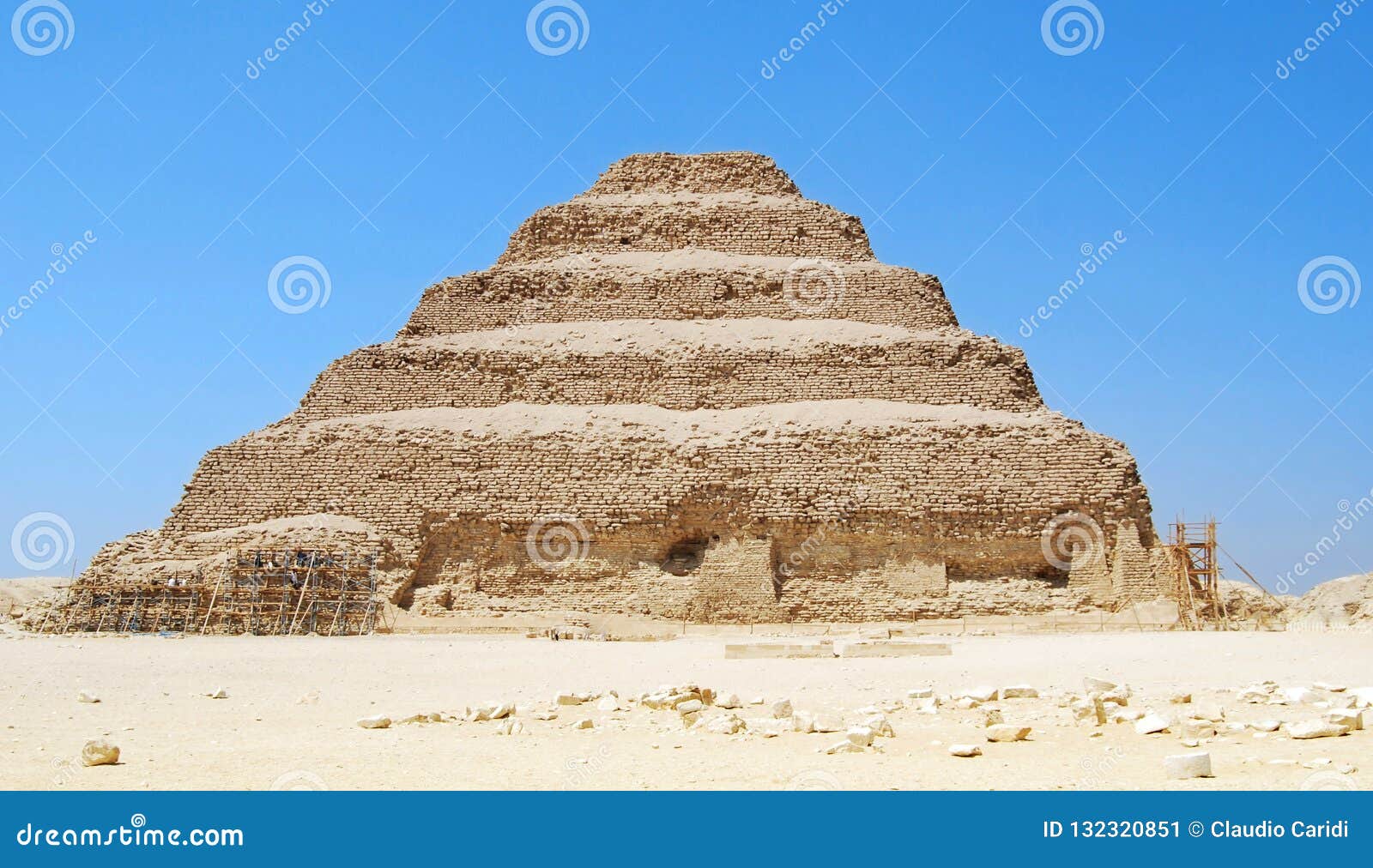The Sakkara pyramid stock image. Image of desert, level - 132320851