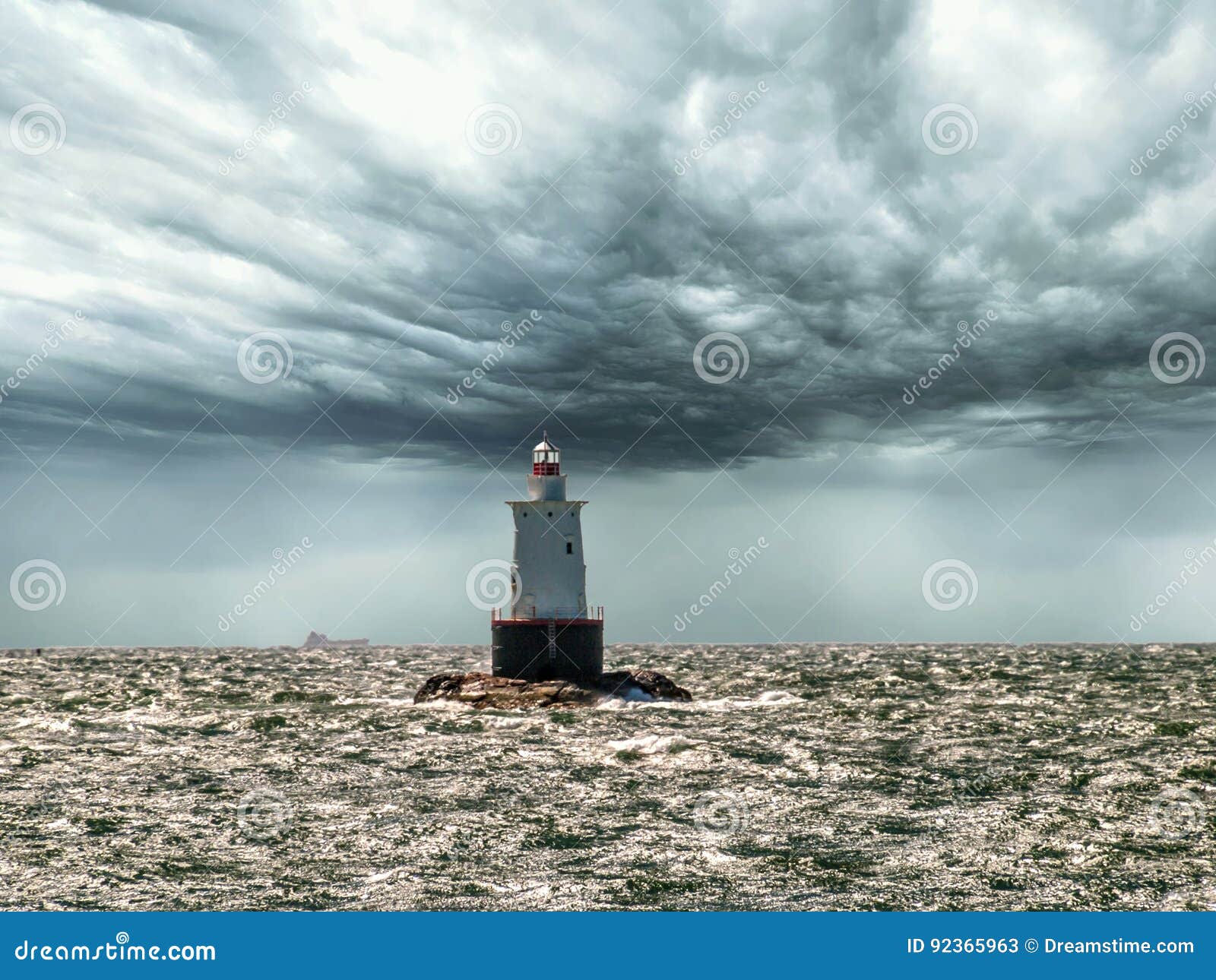 Sakonnet Point Lighthouse stock image. Image of storm - 92365963