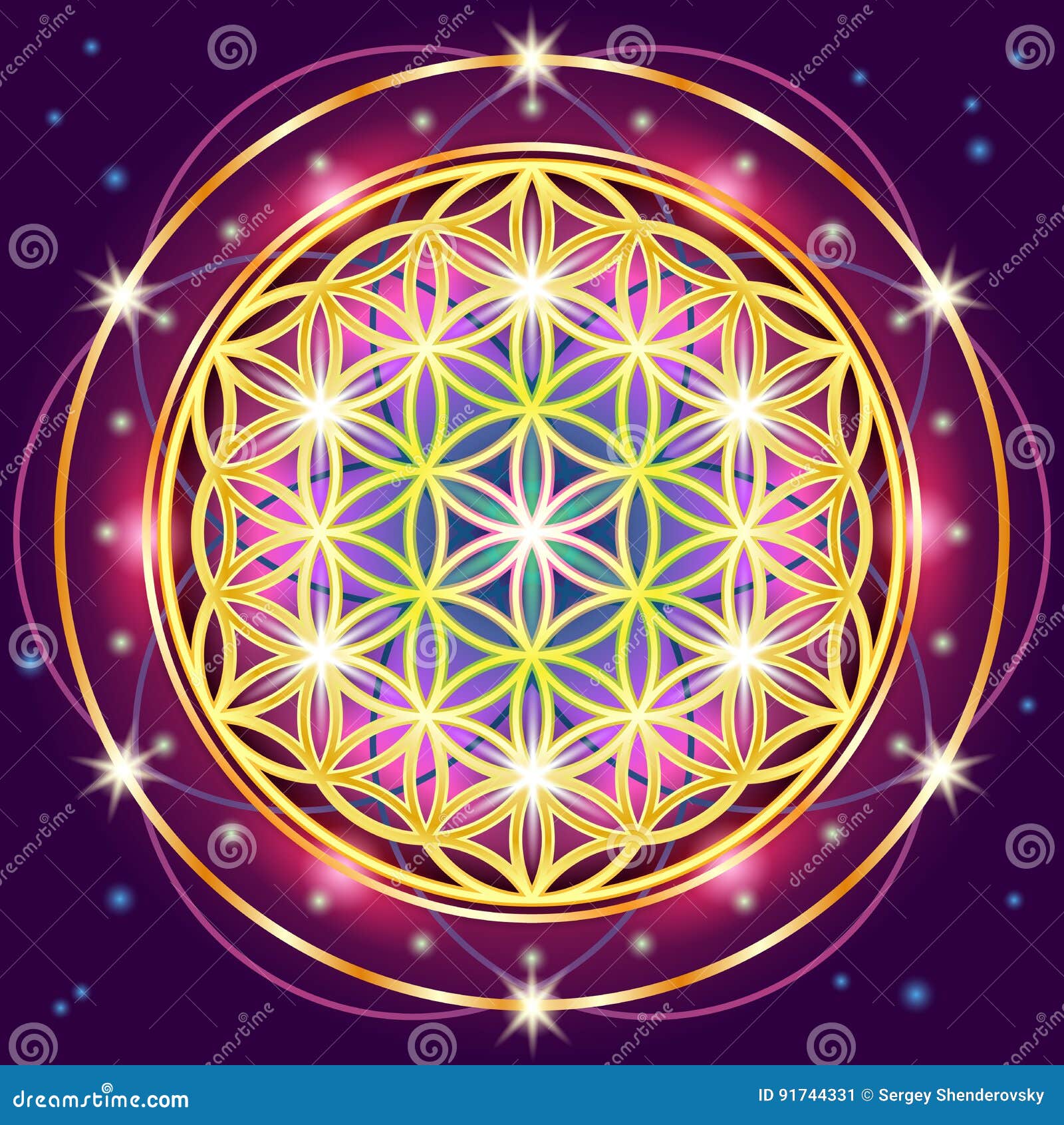 Sakral geometri vektor illustrationer. Illustration av konst - 91744331