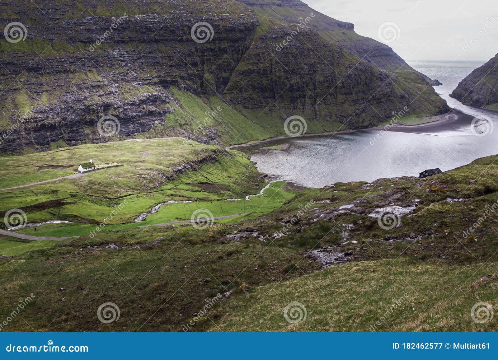 Saksun, Faroe Islands stock image. Image of scenic, historic - 182462577