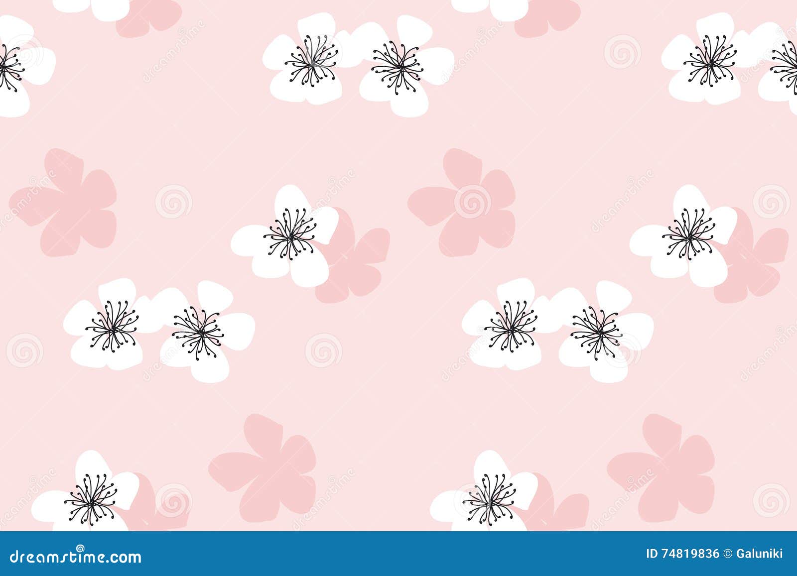 Sakura Blossom Vector Seamless Pattern. Stock Vector - Illustration of ...