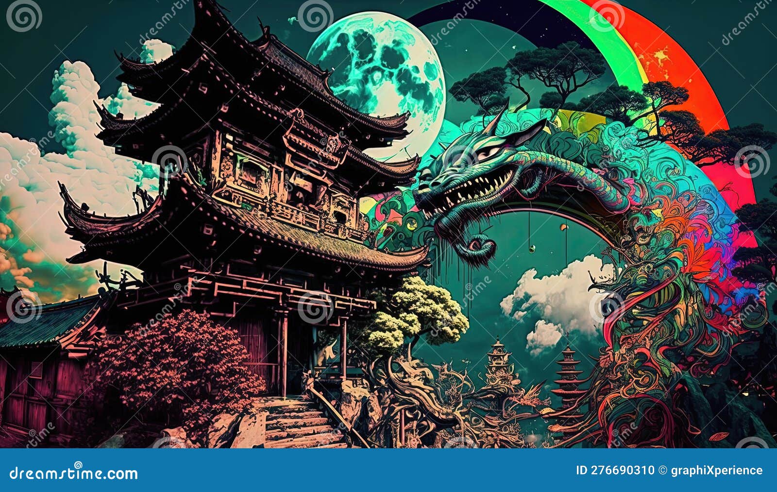 Sakura Blossoms in Tokyo Collage Stock Illustration - Illustration of ...