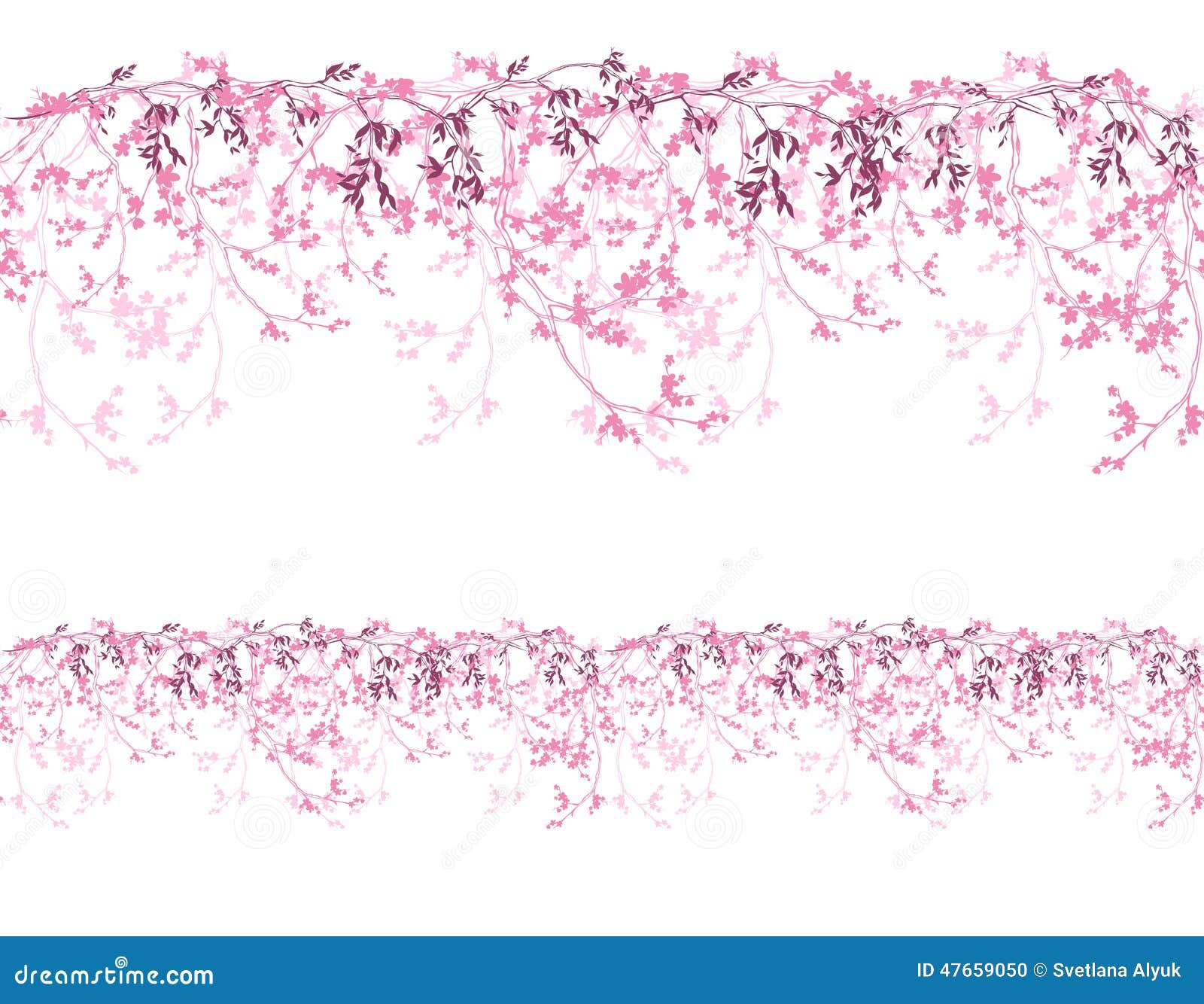 Sakura border stock vector. Illustration of element, beautiful - 47659050