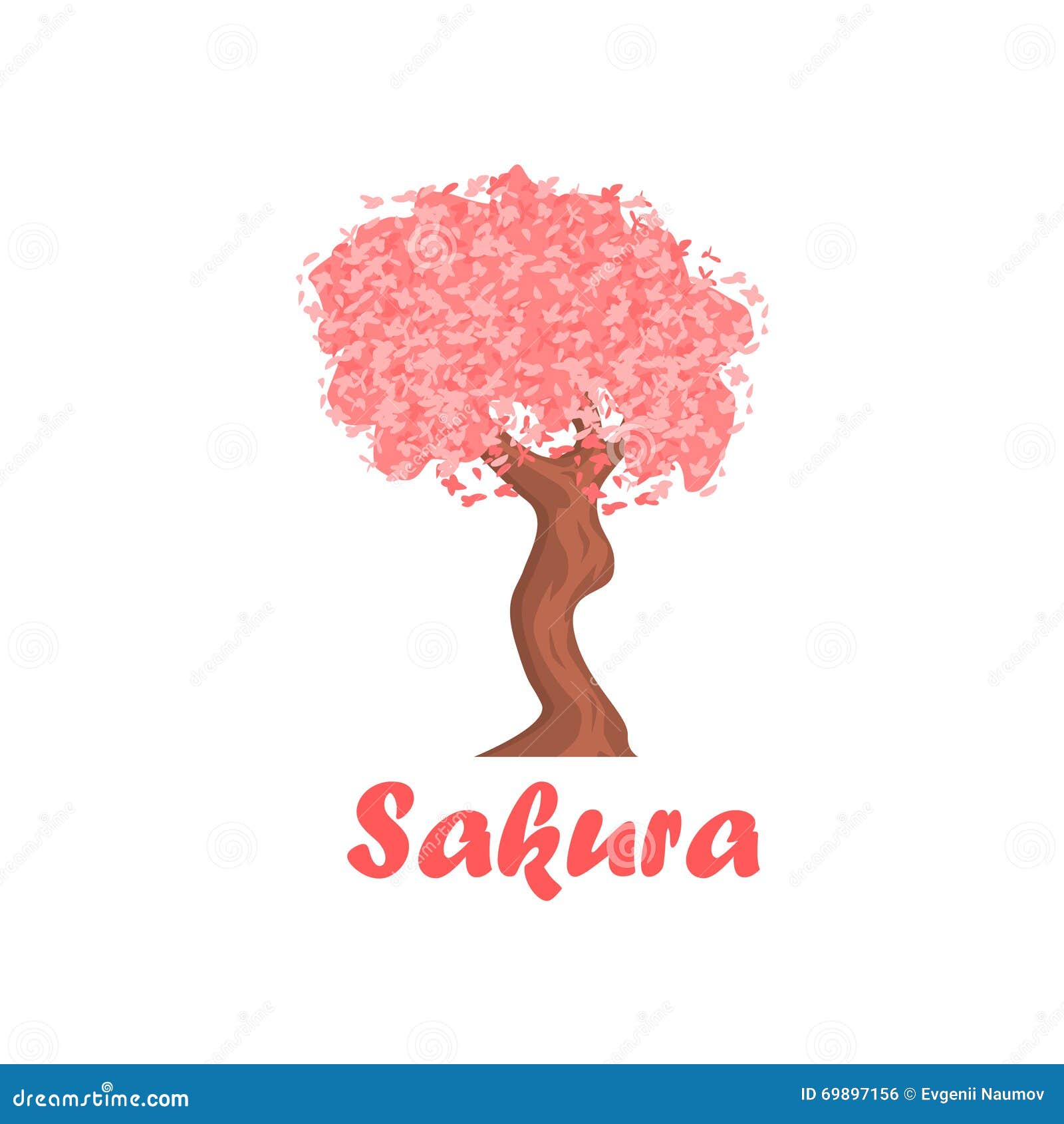 Sakura Cartoon Style Icon stock vector. Illustration of background ...