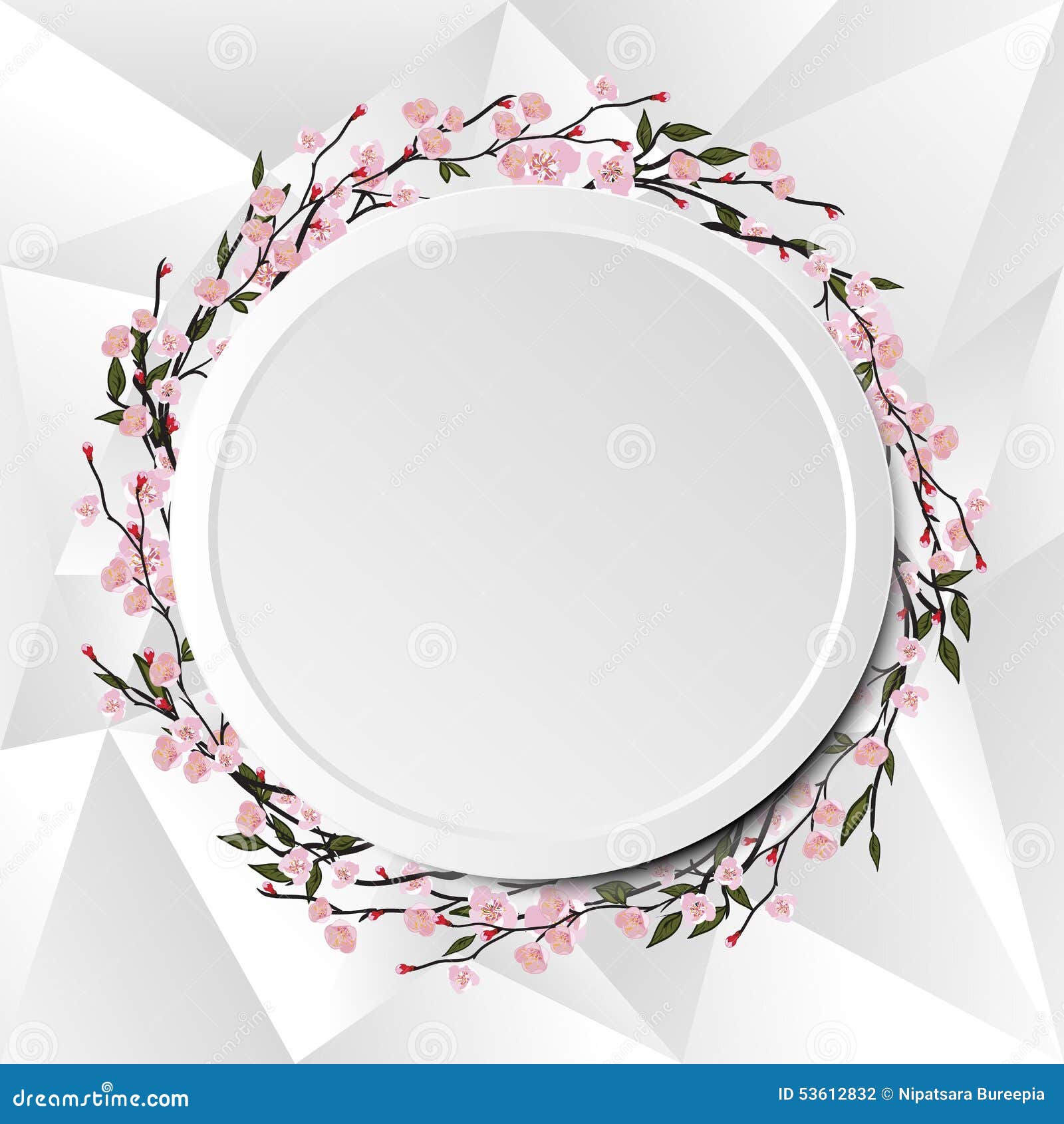 Sakura Circle Art - Vector | CartoonDealer.com #180078225