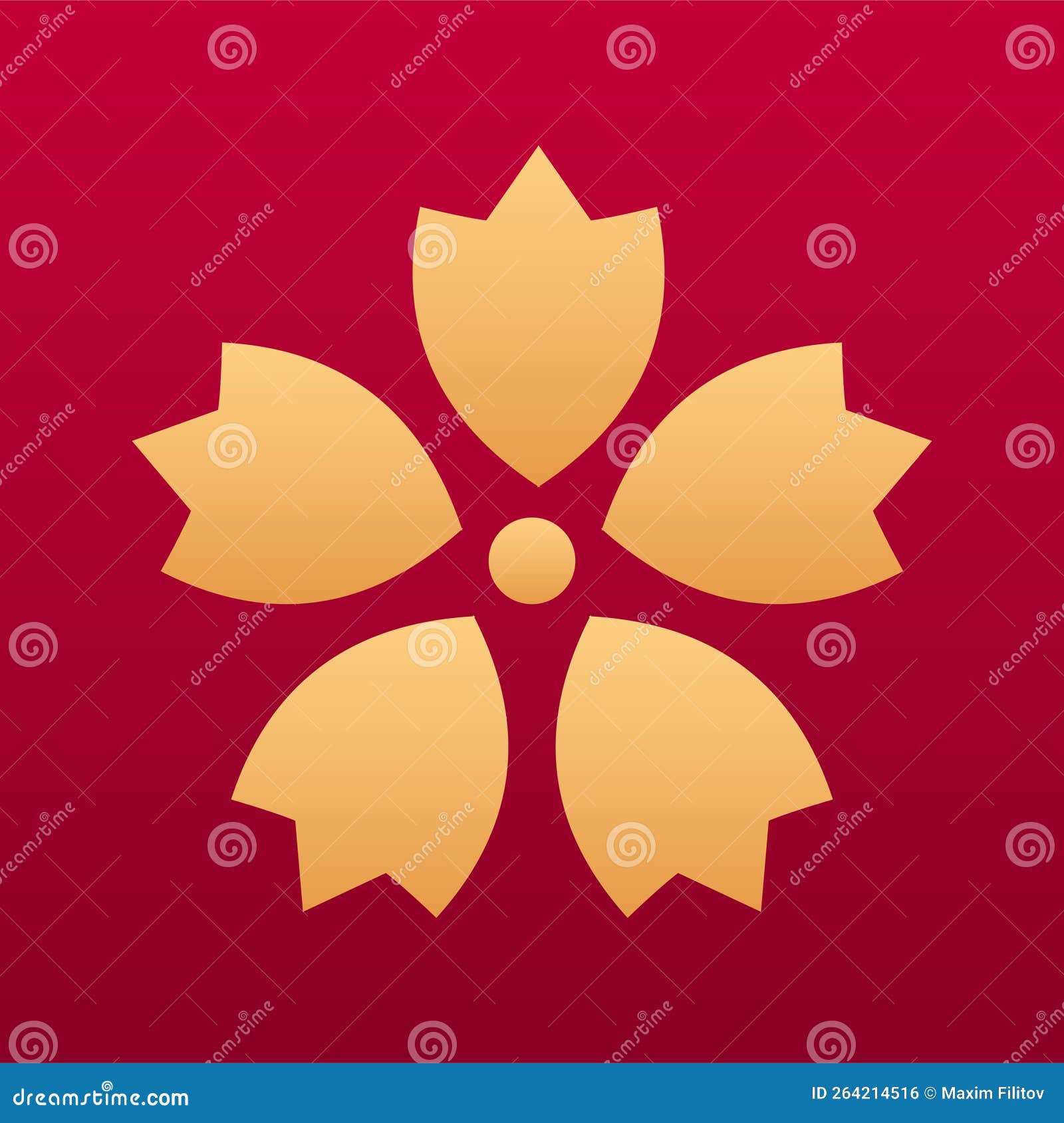 Sakura Flower Decorative Element. Chinese Traditional Floral Decorative ...