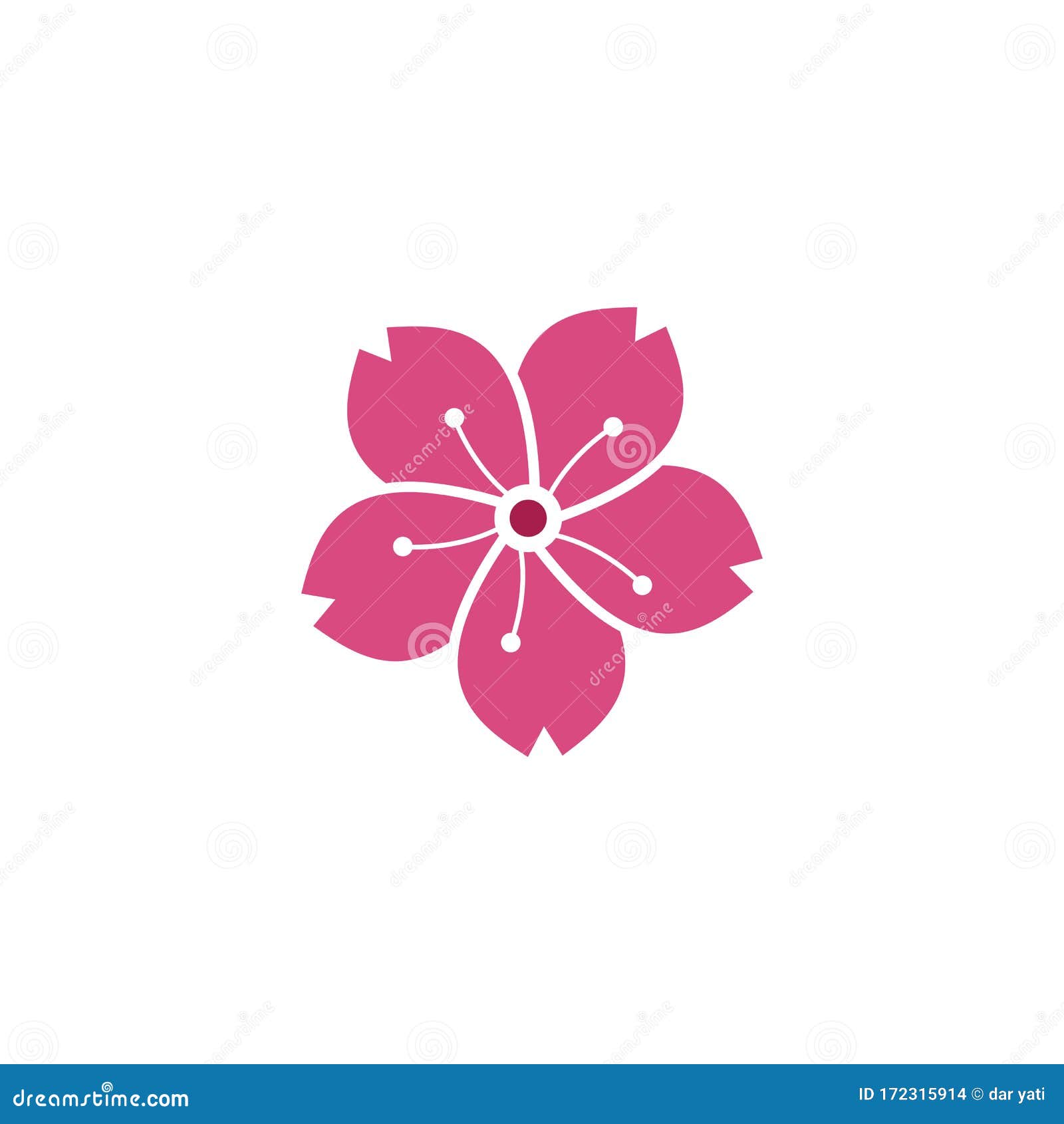 Sakura Flower Icon Logo Vector Stock Vector - Illustration of ...