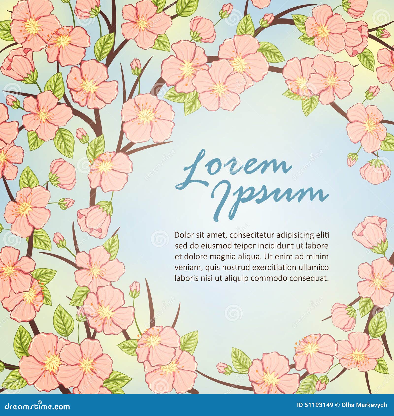 Sakura frame stock vector. Illustration of nature, japan - 51193149