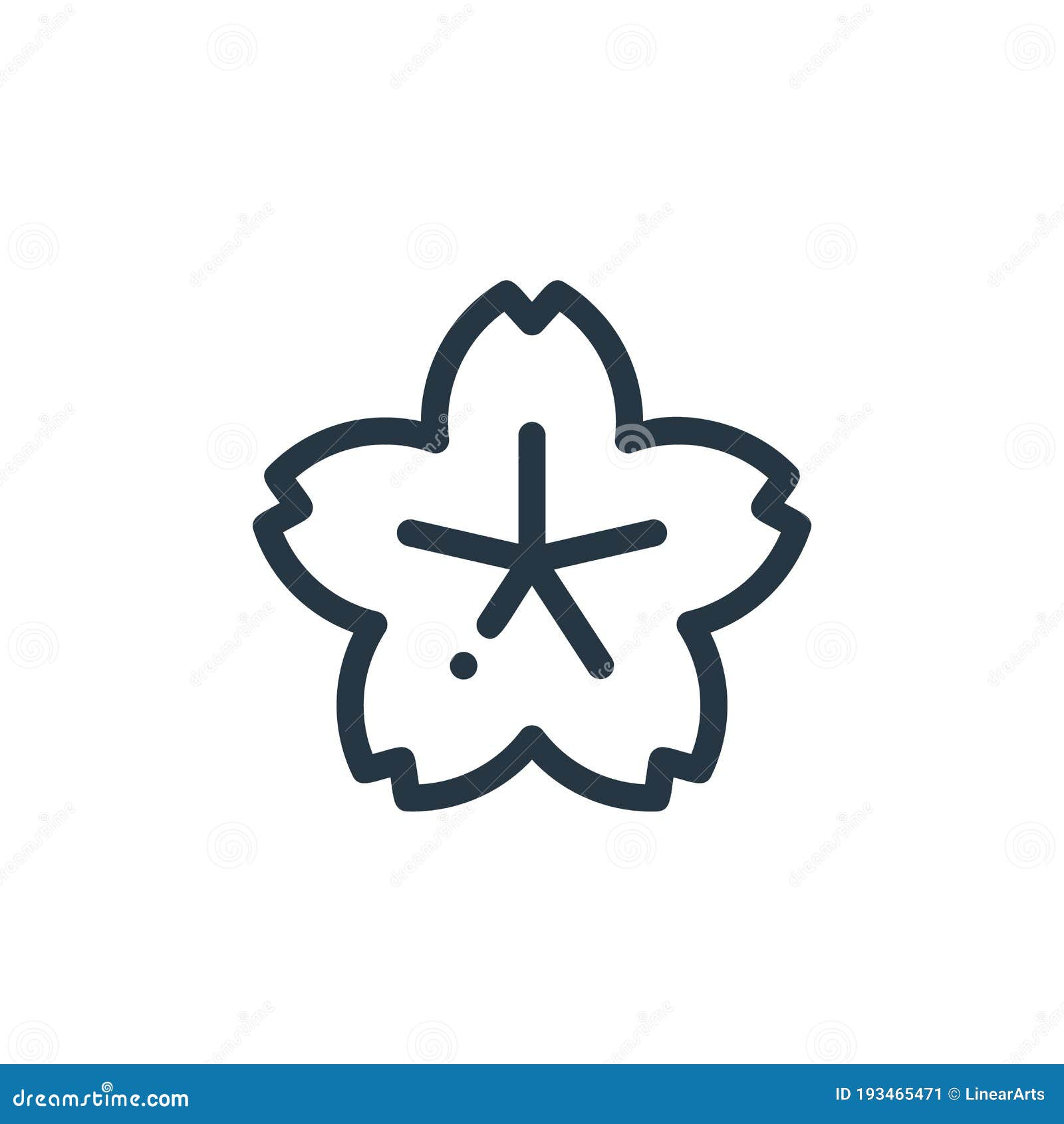 Sakura Icon Vector From Spring Concept. Thin Line Illustration Of ...