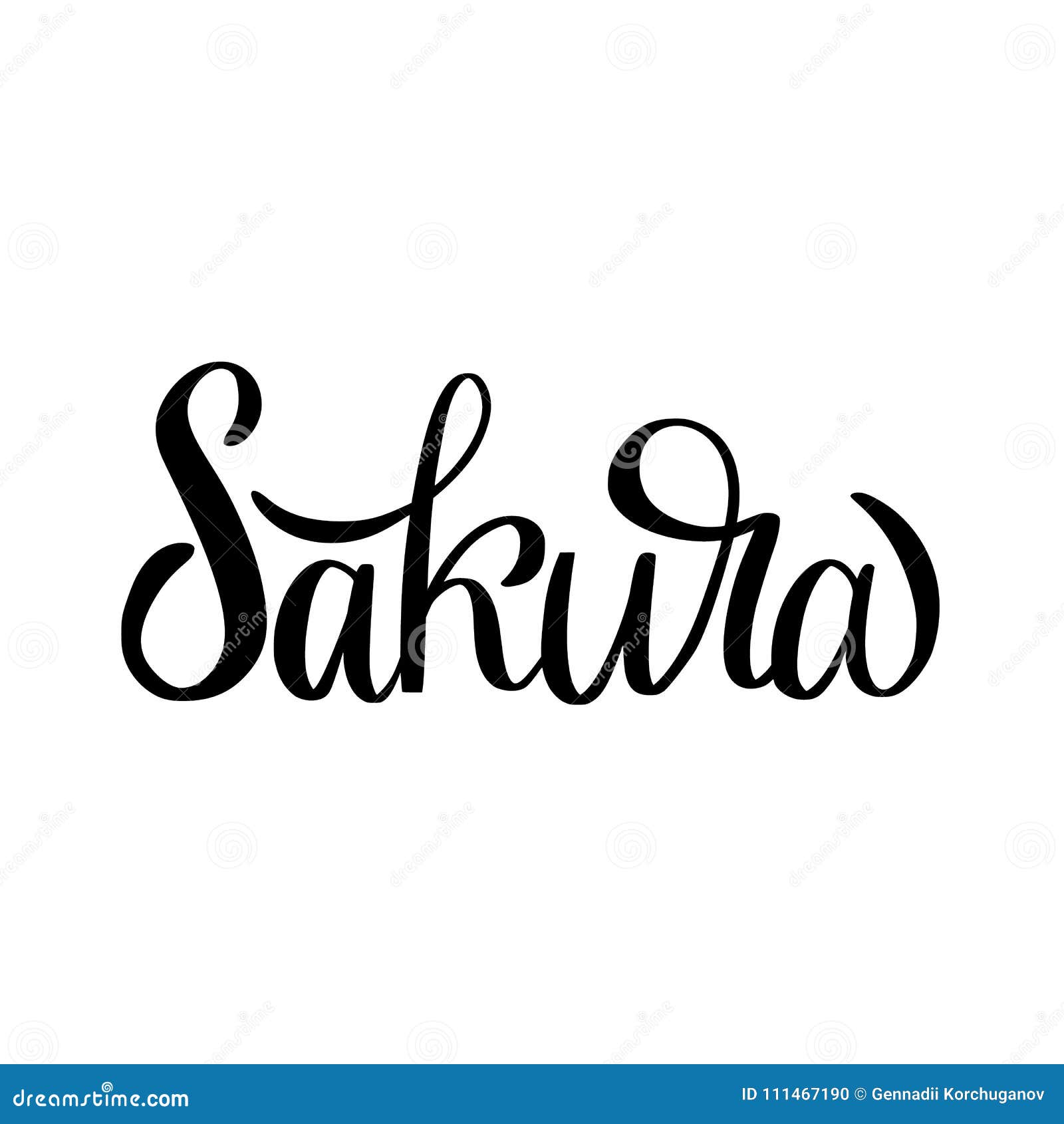 Sakura ink lettering stock vector. Illustration of collection - 111467190