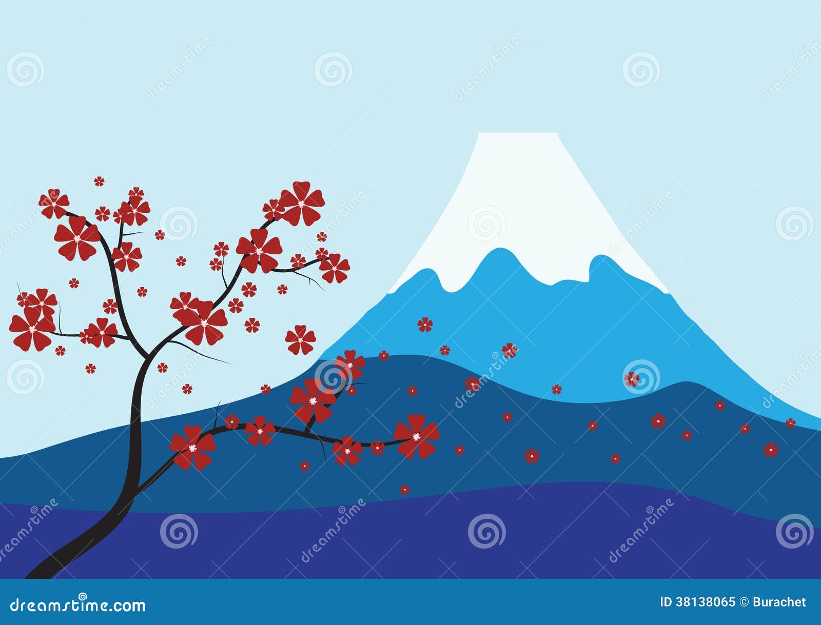 Mount Fuji Icon In Cartoon Style Isolated On White Background. Japan ...