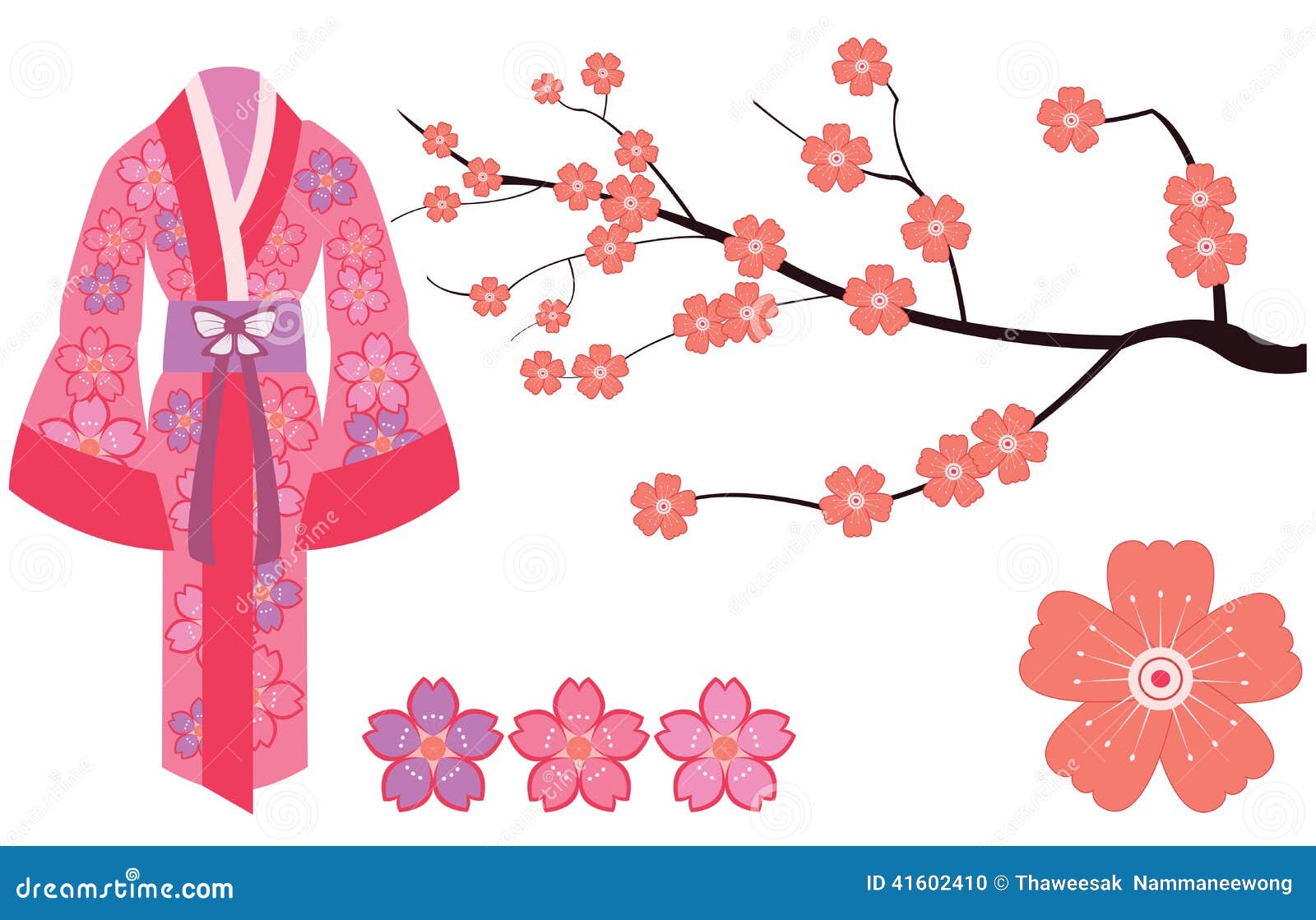 Sakura Obsession stock vector. Illustration of japan - 41602410