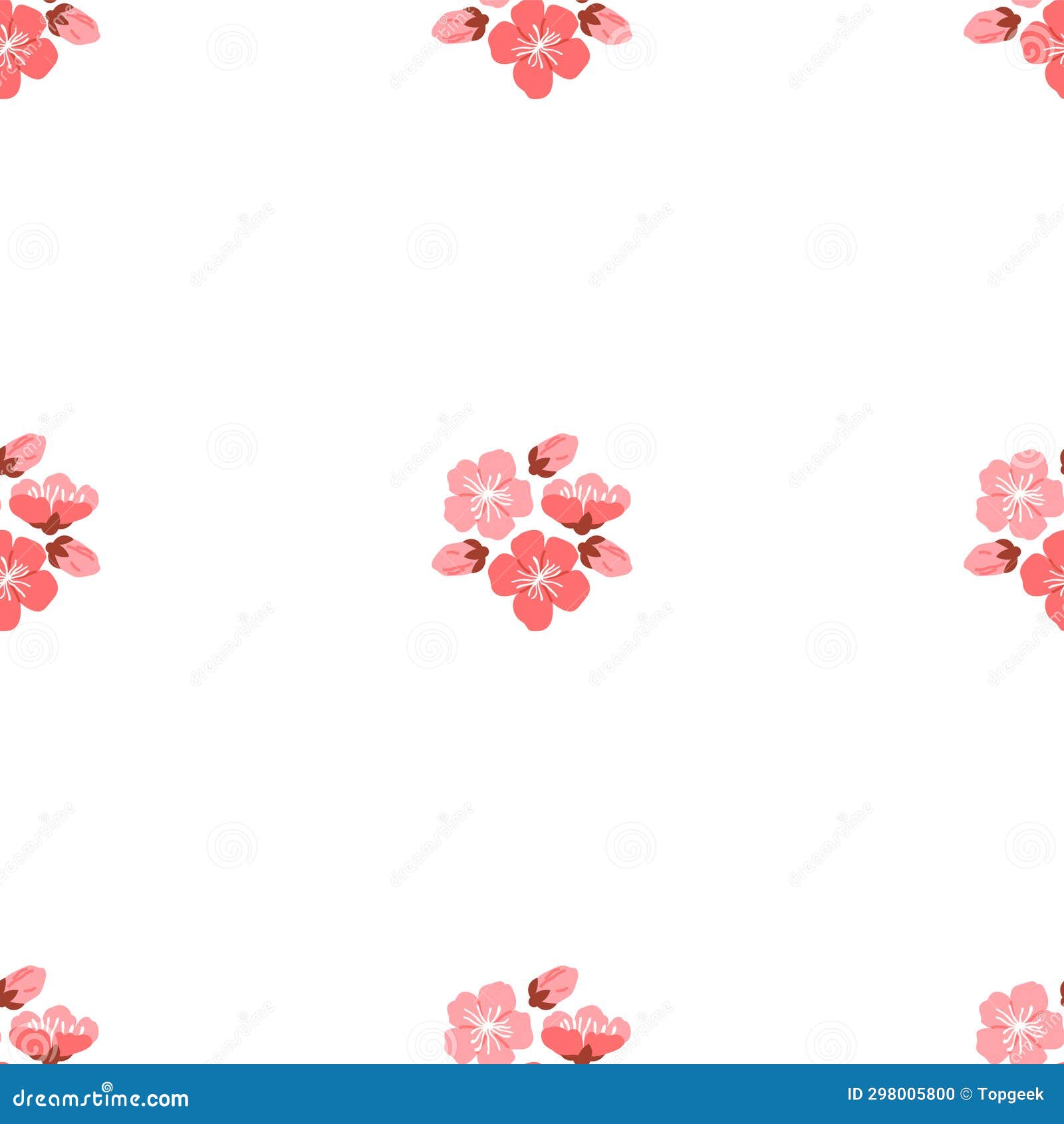 Sakura Pattern. the Continual Blooming Sakura Flowers Represented ...