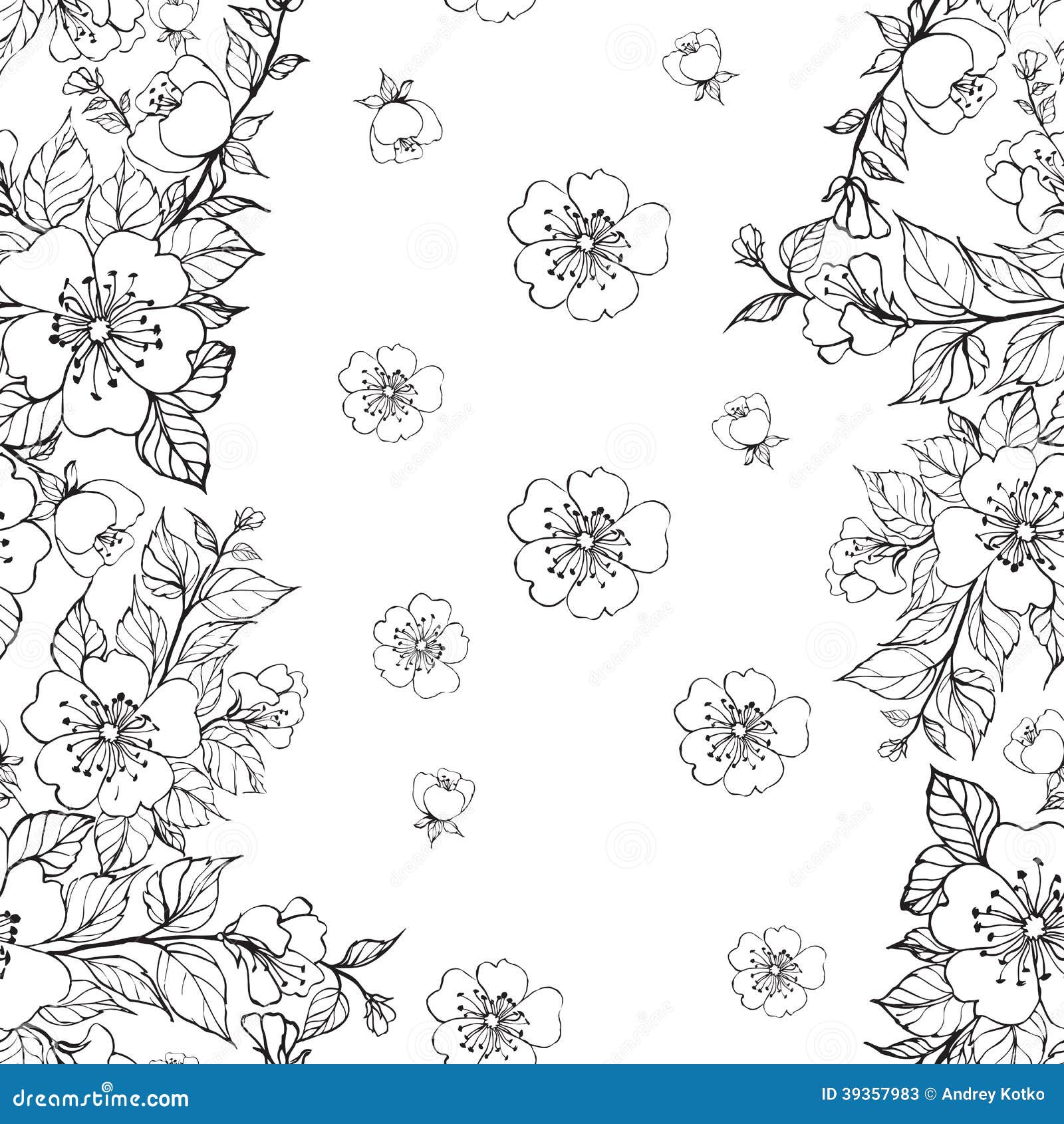 Sakura seamless pattern. stock vector. Illustration of pattern - 39357983