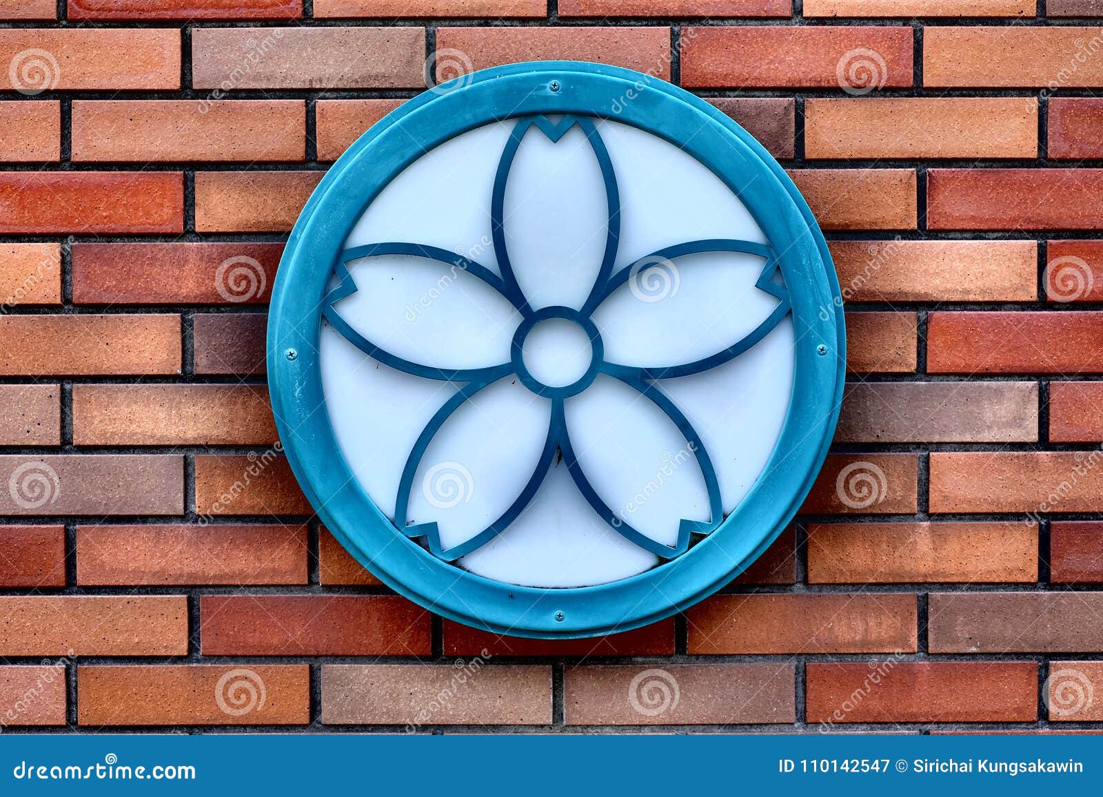 A sakura sign stock image. Image of round, brick, petals - 110142547