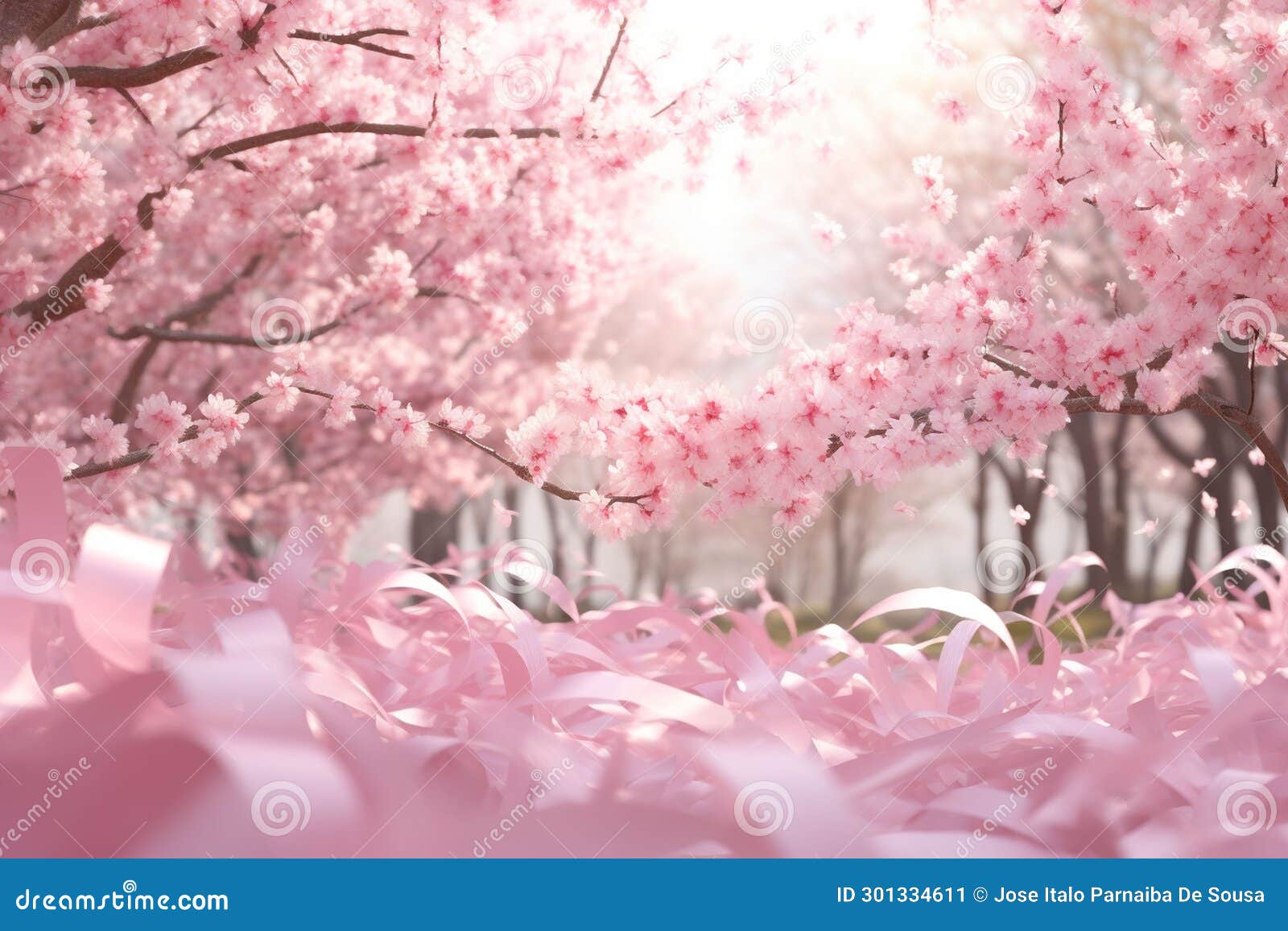 Sakura Strength Cherry Blossoms Falling To Shape Stock Illustration ...