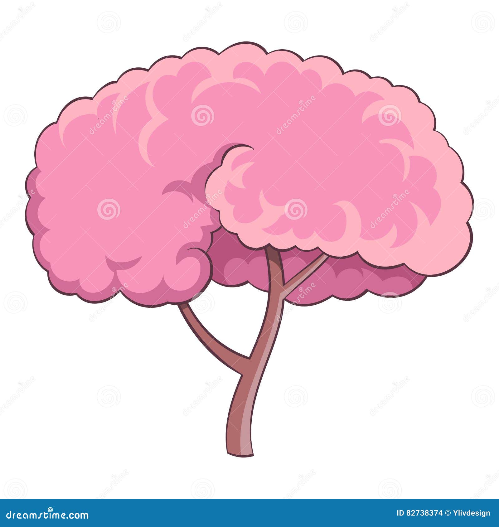 Sakura Tree Icon, Cartoon Style Stock Vector - Illustration of japan ...