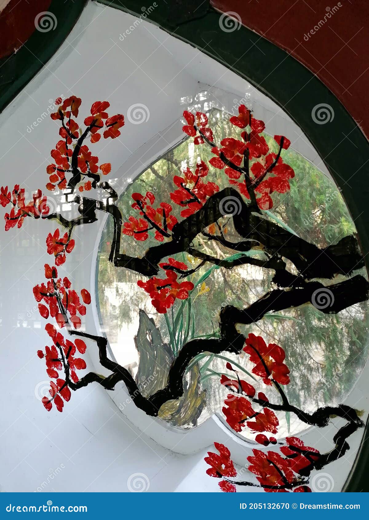 Sakura Window art editorial image. Image of flower, leaf - 205132670