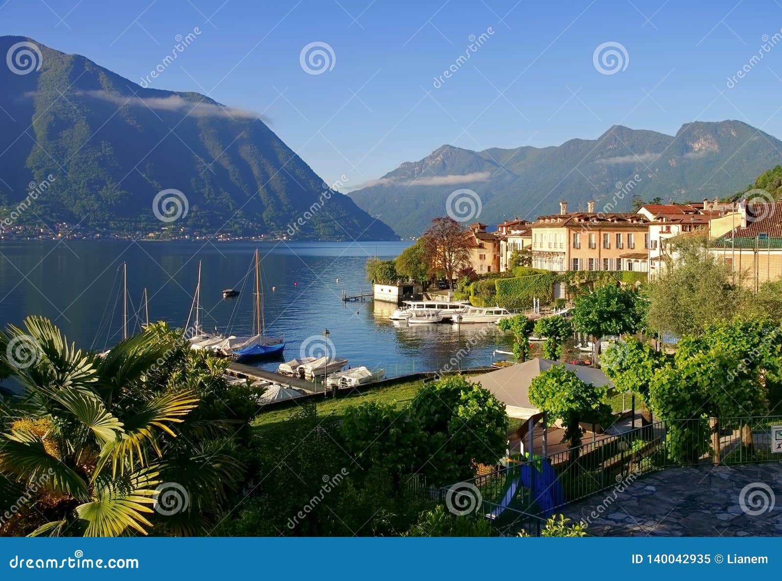 Sala Comacina, Lake Of Como. Bells Tower Stock Photo | CartoonDealer ...