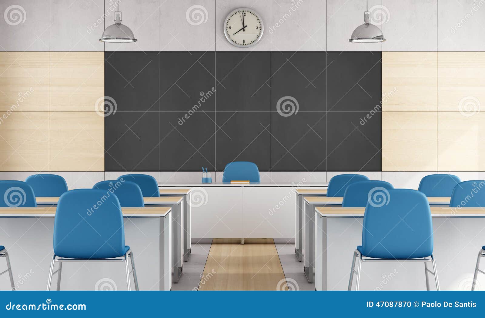 Sala de aula moderna ilustração stock. Ilustração de madeira - 47087870