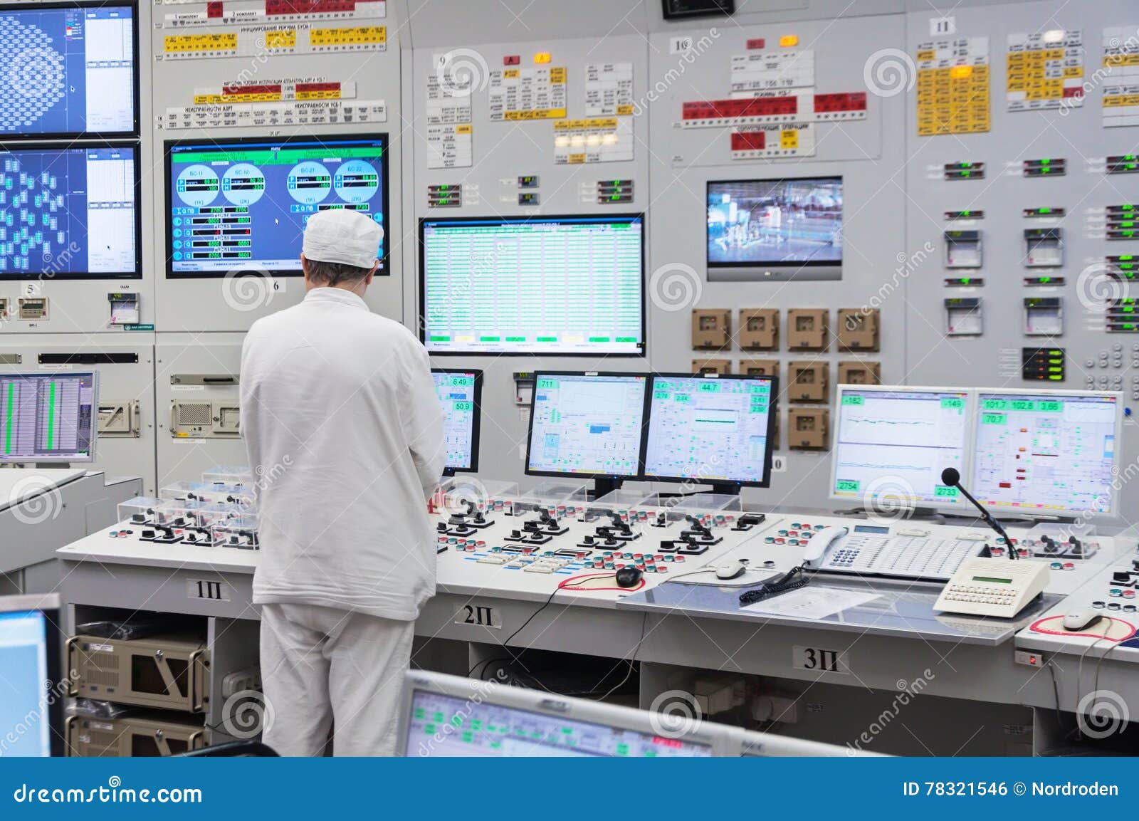 A Sala De Comando Central Do Central Nuclear Foto Editorial - Imagem de ...