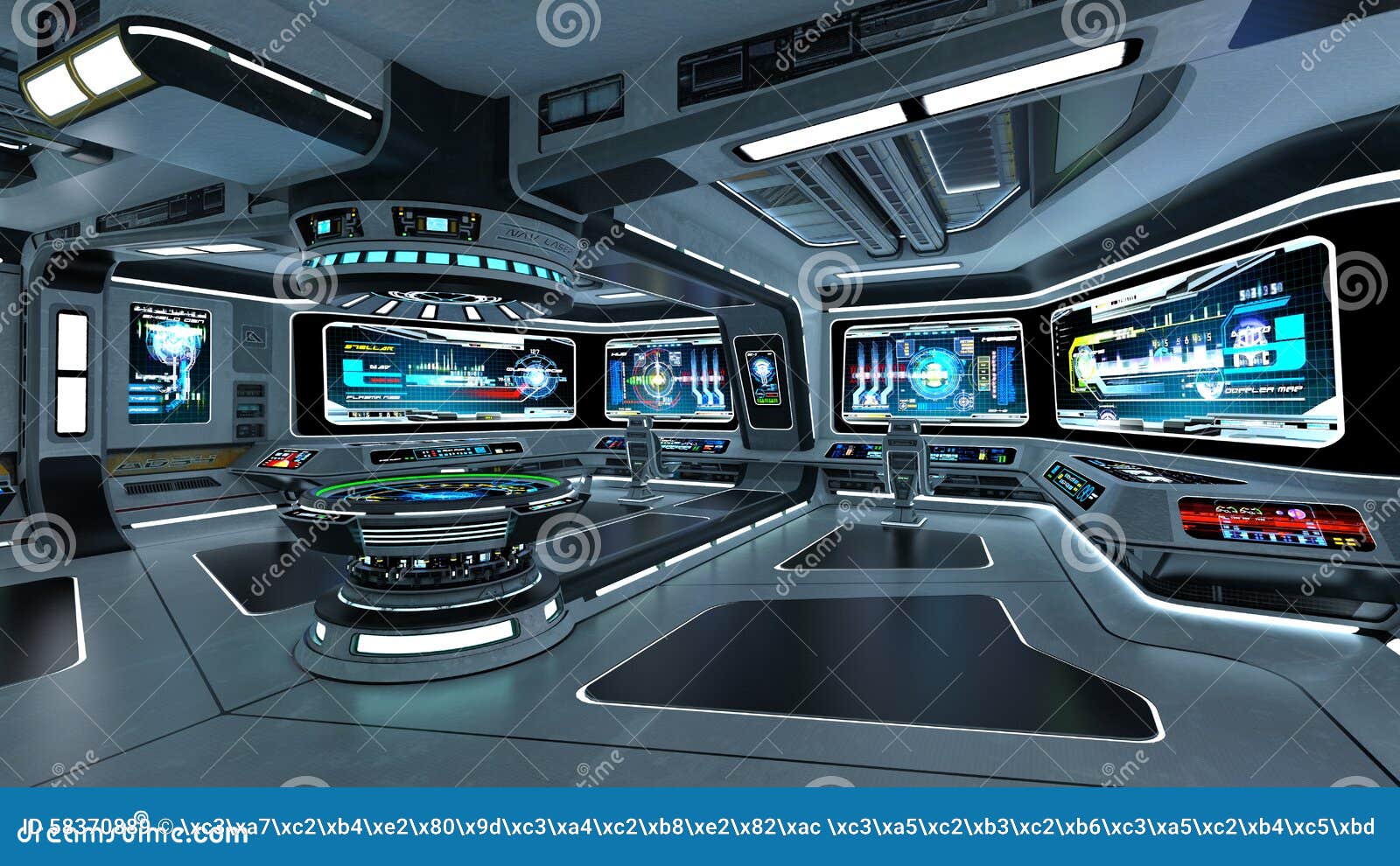 Sala de control stock de ilustración. Ilustración de ciencia - 58370889