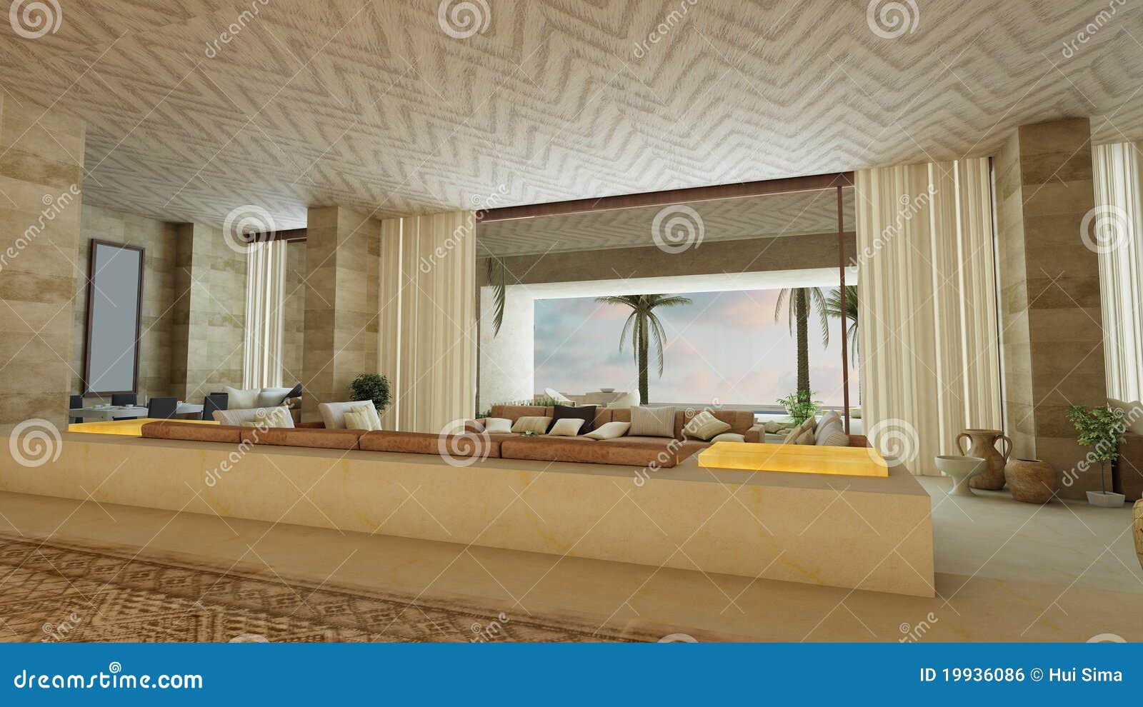 Sala De Estar De Lujo Del Estilo árabe Stock de ilustración ...