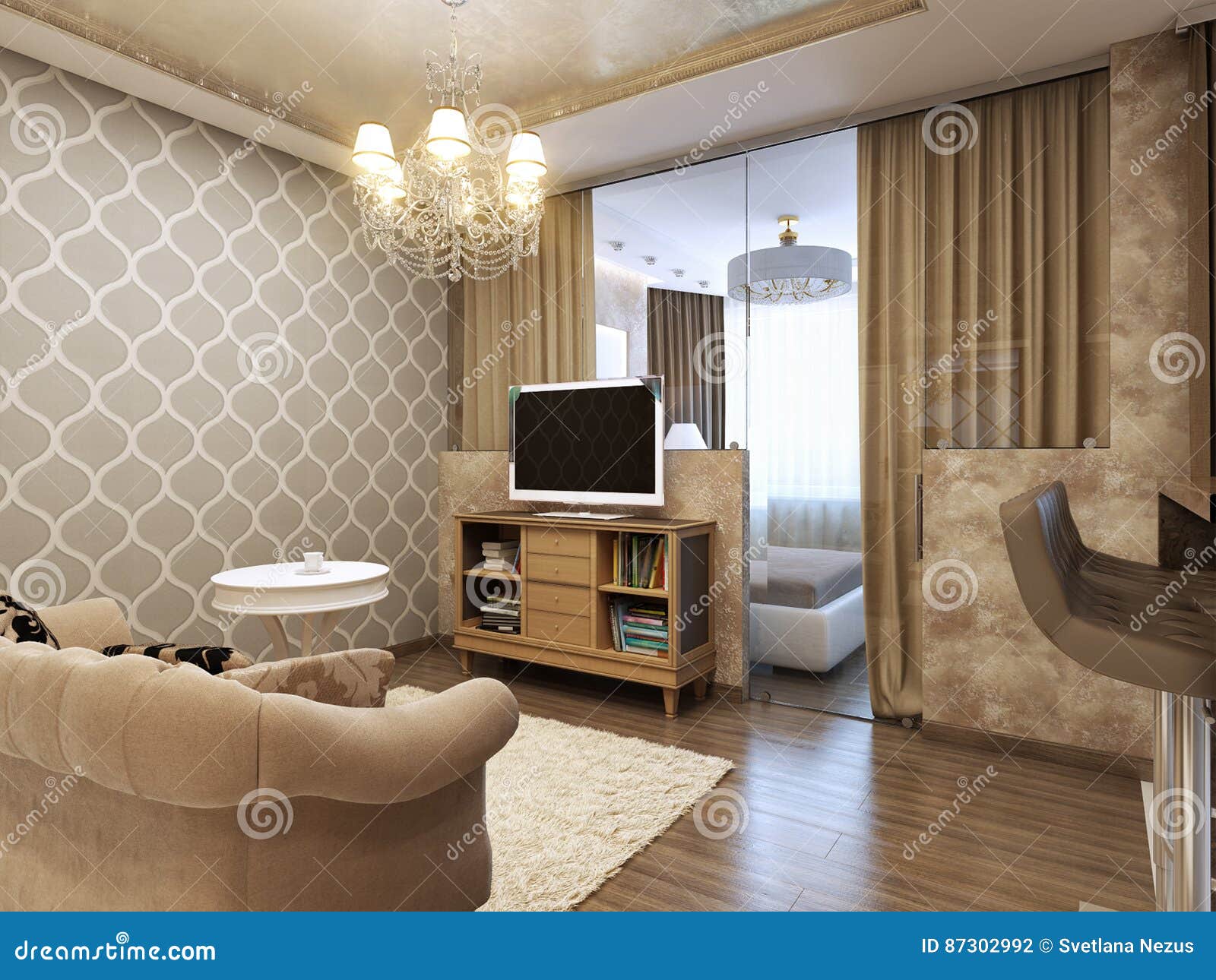 Sala De Estar Moderna Elegante Y Lujosa Foto de archivo - Imagen de ...